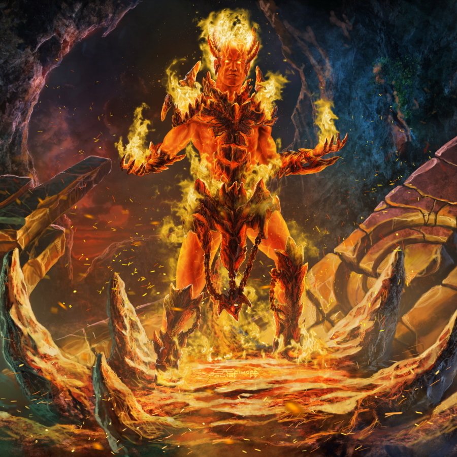 Download Flame Warrior Horns Demon Fantasy Fantasy Warrior PFP