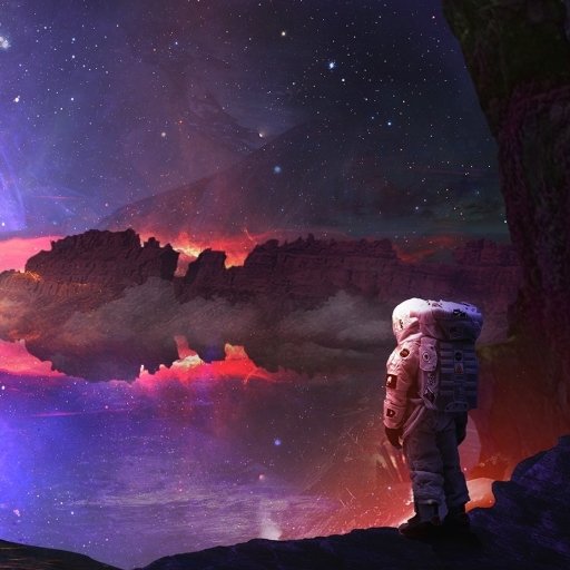 Download Landscape Star Lake Space Suit Astronaut Sci Fi PFP