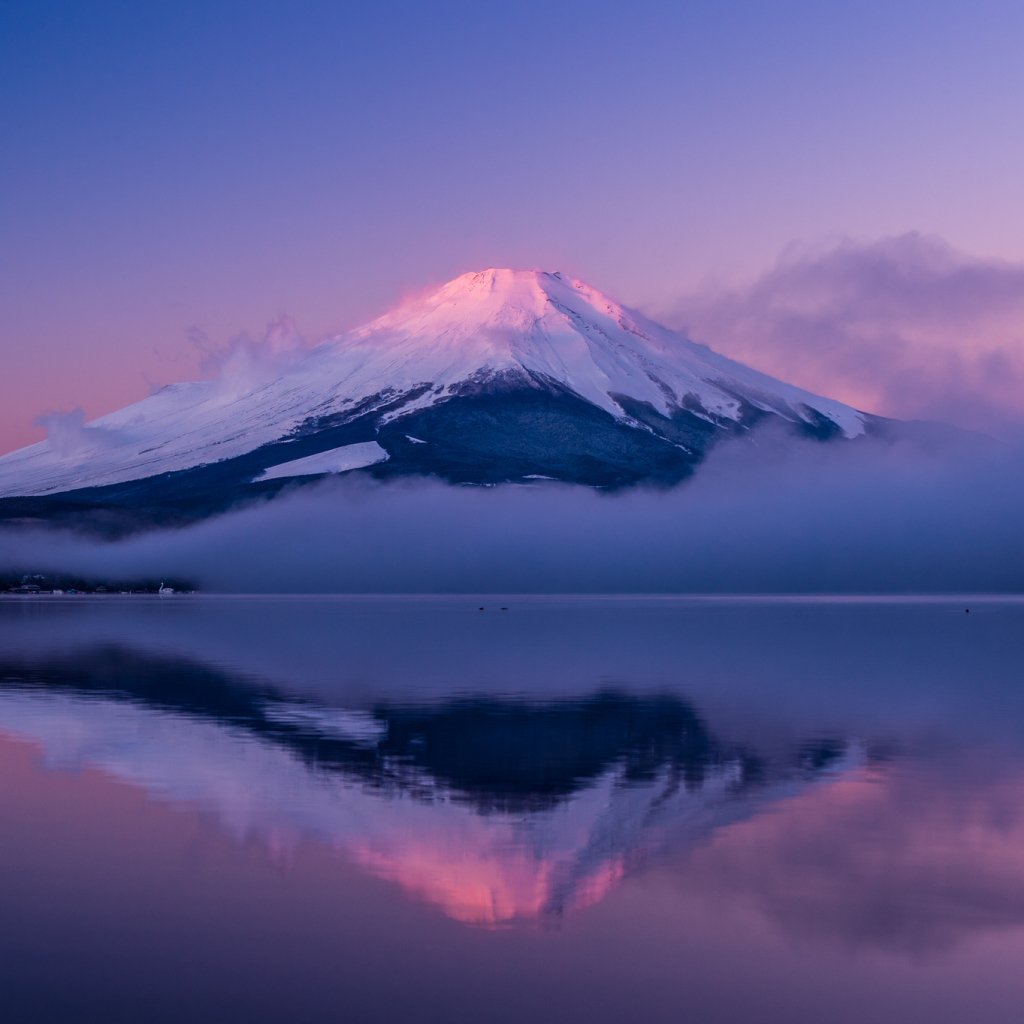 Download Purple Mount Fuji Volcano Japan Fog Summit Nature PFP