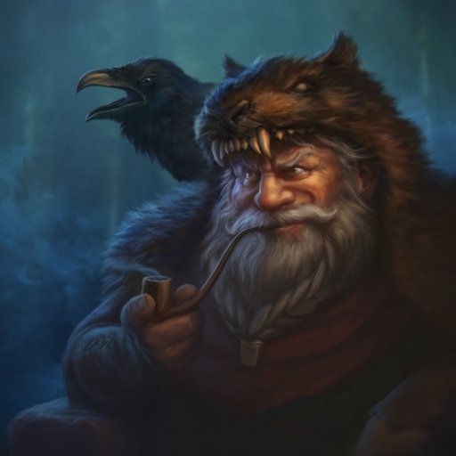 Download Fur Pipe Beard Bird Raven Dwarf Fantasy PFP