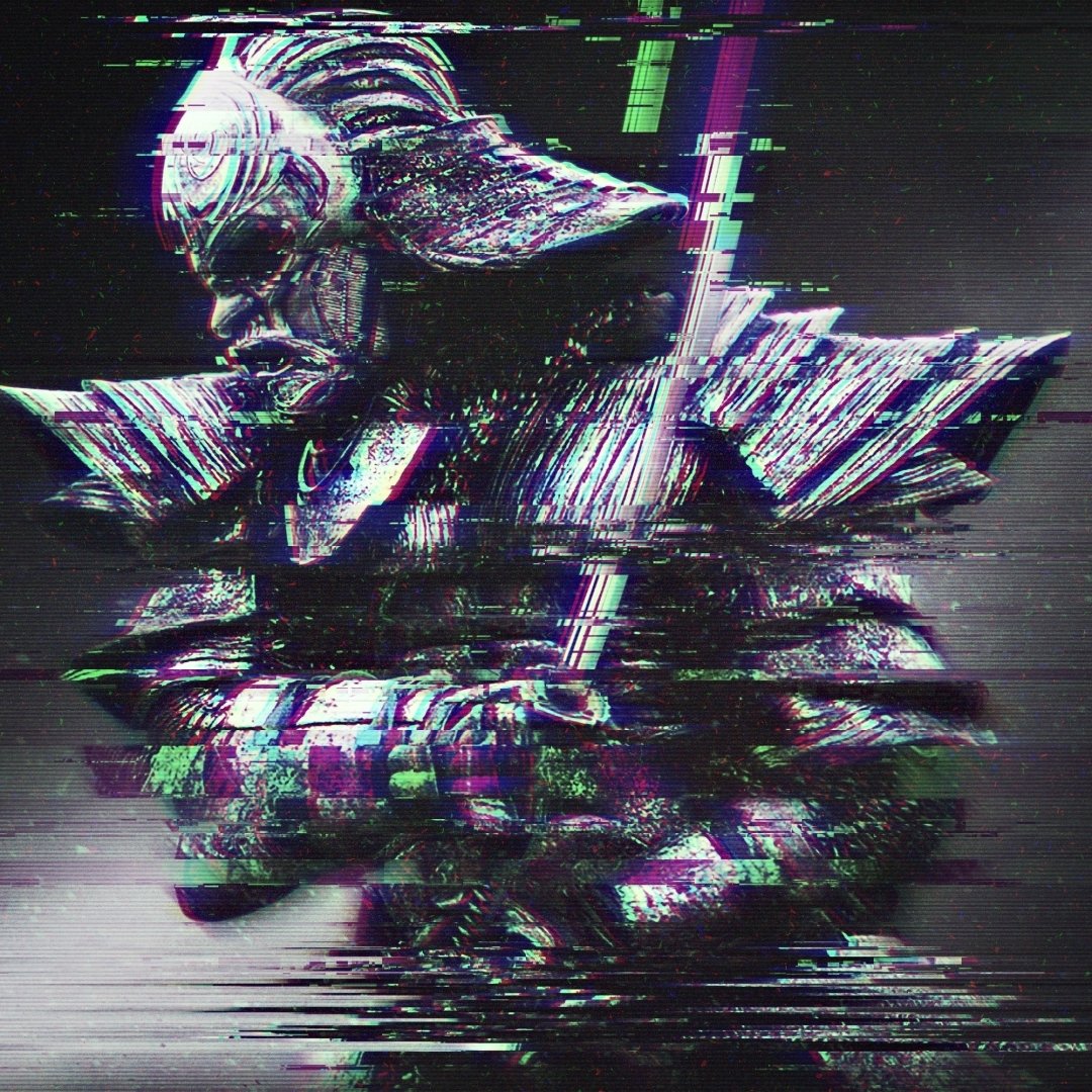 Download Glitch Art Samurai Fantasy PFP