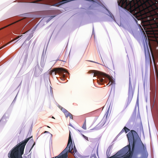 Download School Uniform White Hair Long Hair Umbrella Snow Red Eyes ...
