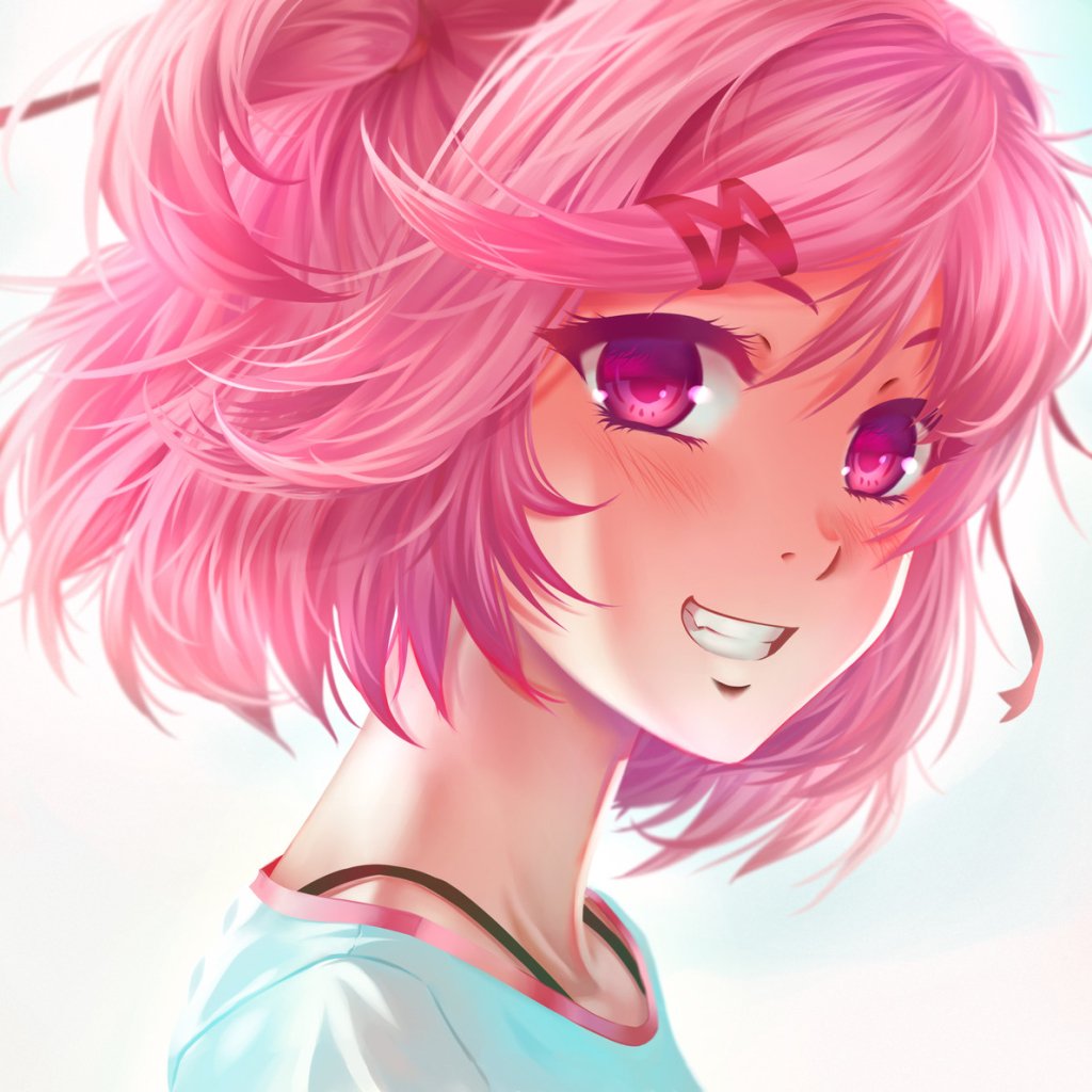 Download Smile Pink Hair Pink Eyes Natsuki (Doki Doki Literature Club ...