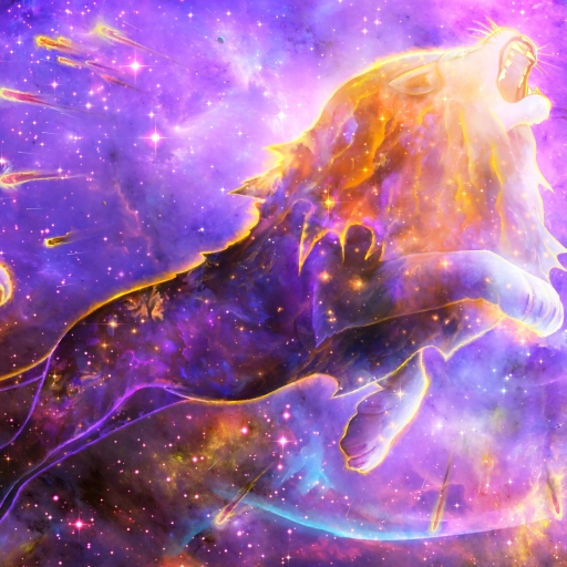 Download Colorful Nebula Star Space Lion Fantasy PFP by Yuliya Zabelina