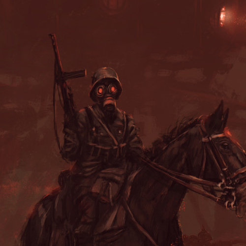 Download Horse Soldier Dark Gas Mask PFP by Jakub Rozalski