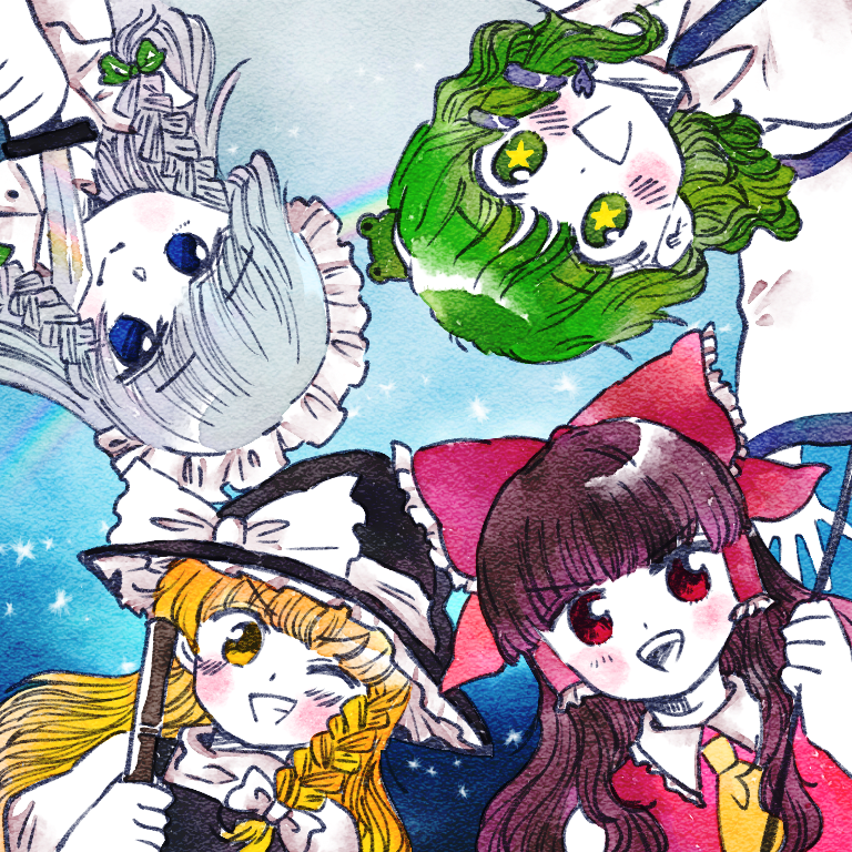 Download Sakuya Izayoi Sanae Kochiya Marisa Kirisame Reimu Hakurei ...