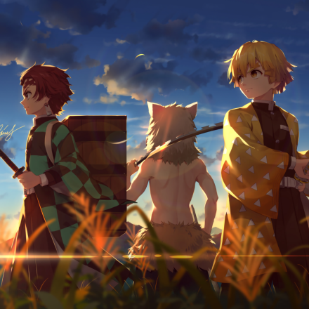 Download Zenitsu Agatsuma Inosuke Hashibira Tanjiro Kamado Anime Demon ...