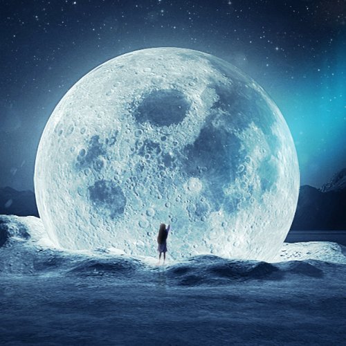 Download Night Aurora Borealis Moon Artistic Surreal PFP