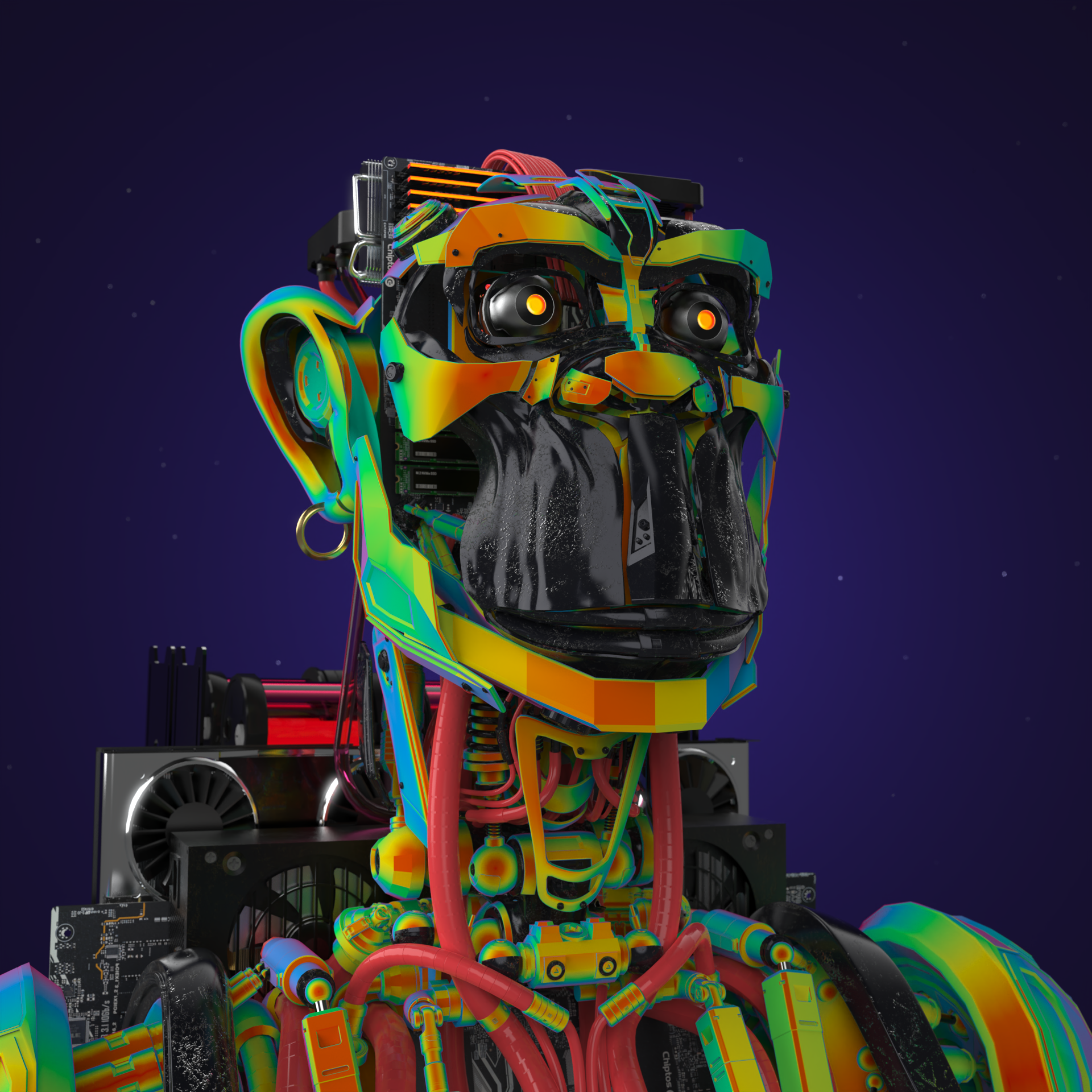 Chiptos X Ape Robot Chimp Computer Parts PC Robot Cool Robot PFP Scifi ...