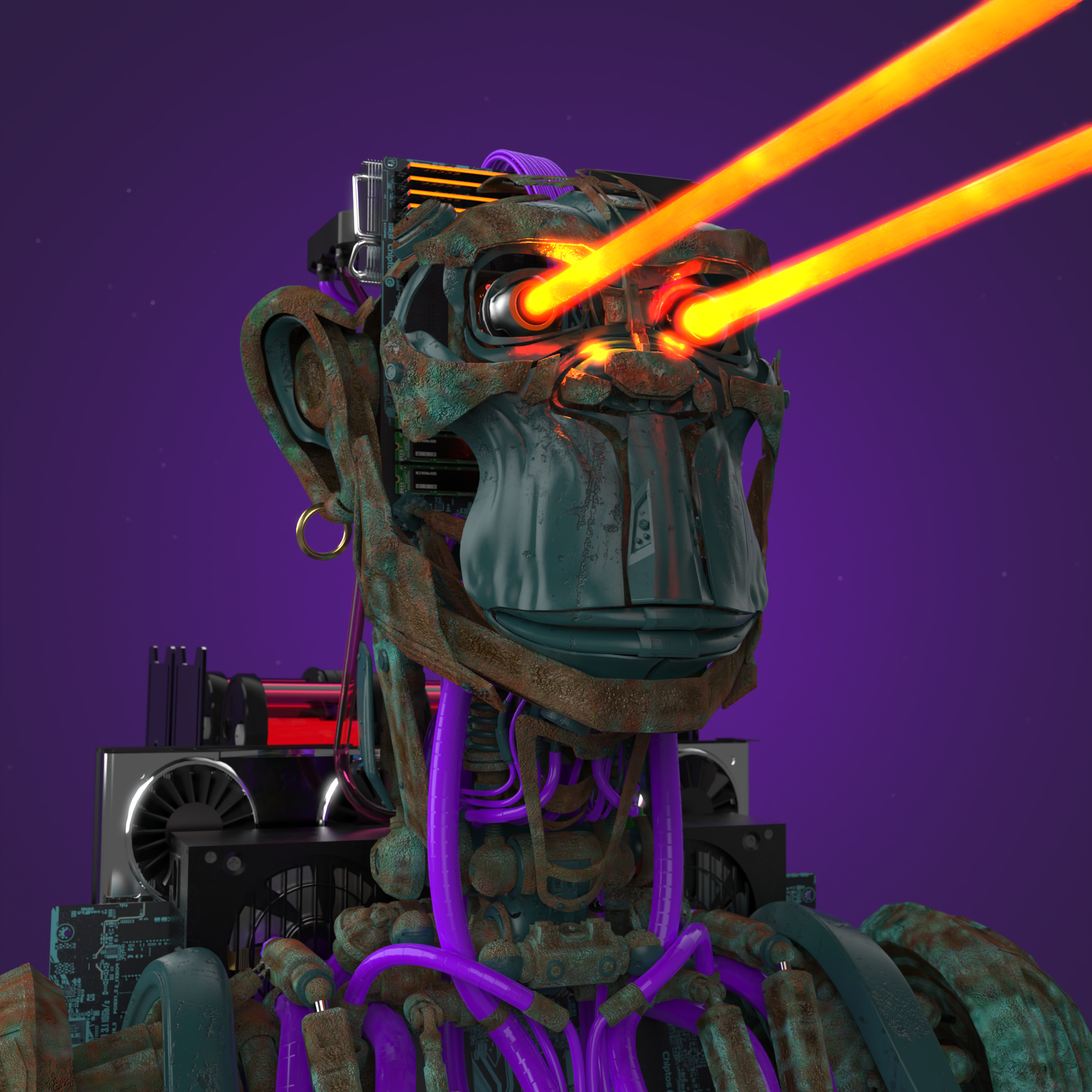 Chiptos X Ape Robot Chimp PC Aesthetic Robot PFP Avatar Scifi Robots ...