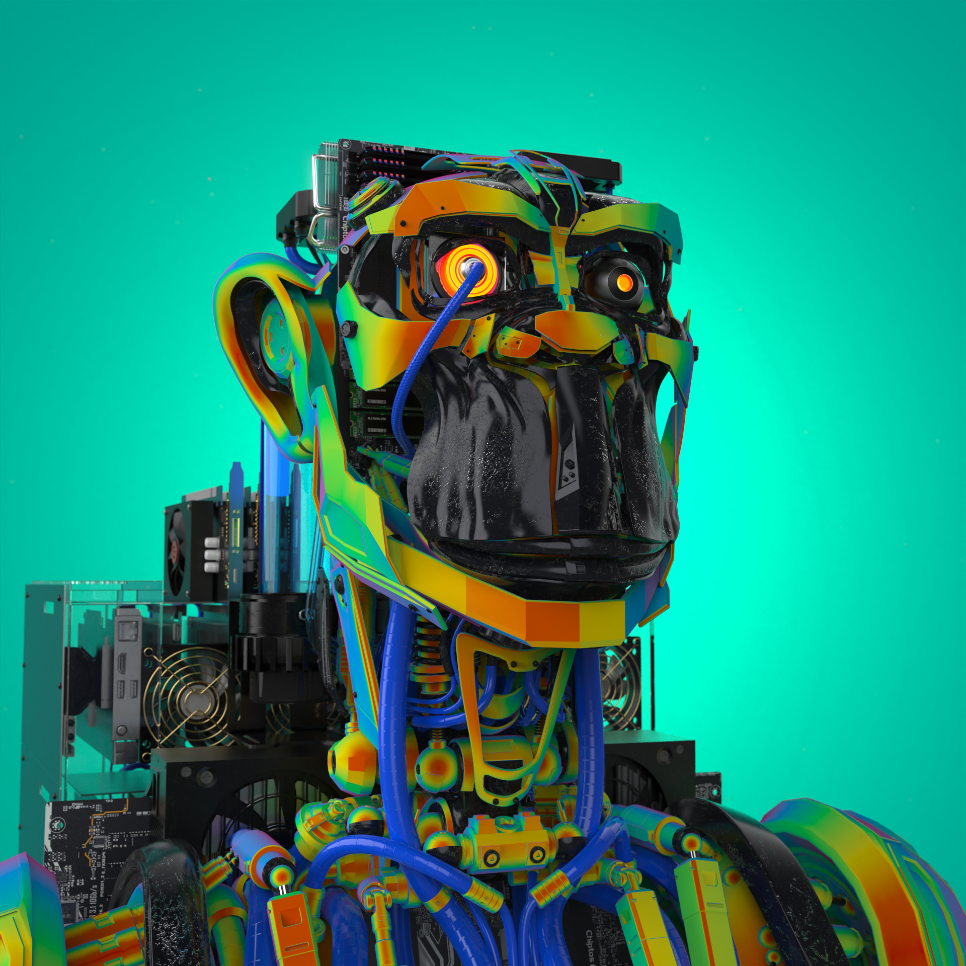 Chiptos X Ape Robot Chimp PC Aesthetic Robot PFP Avatar Scifi Robots ...