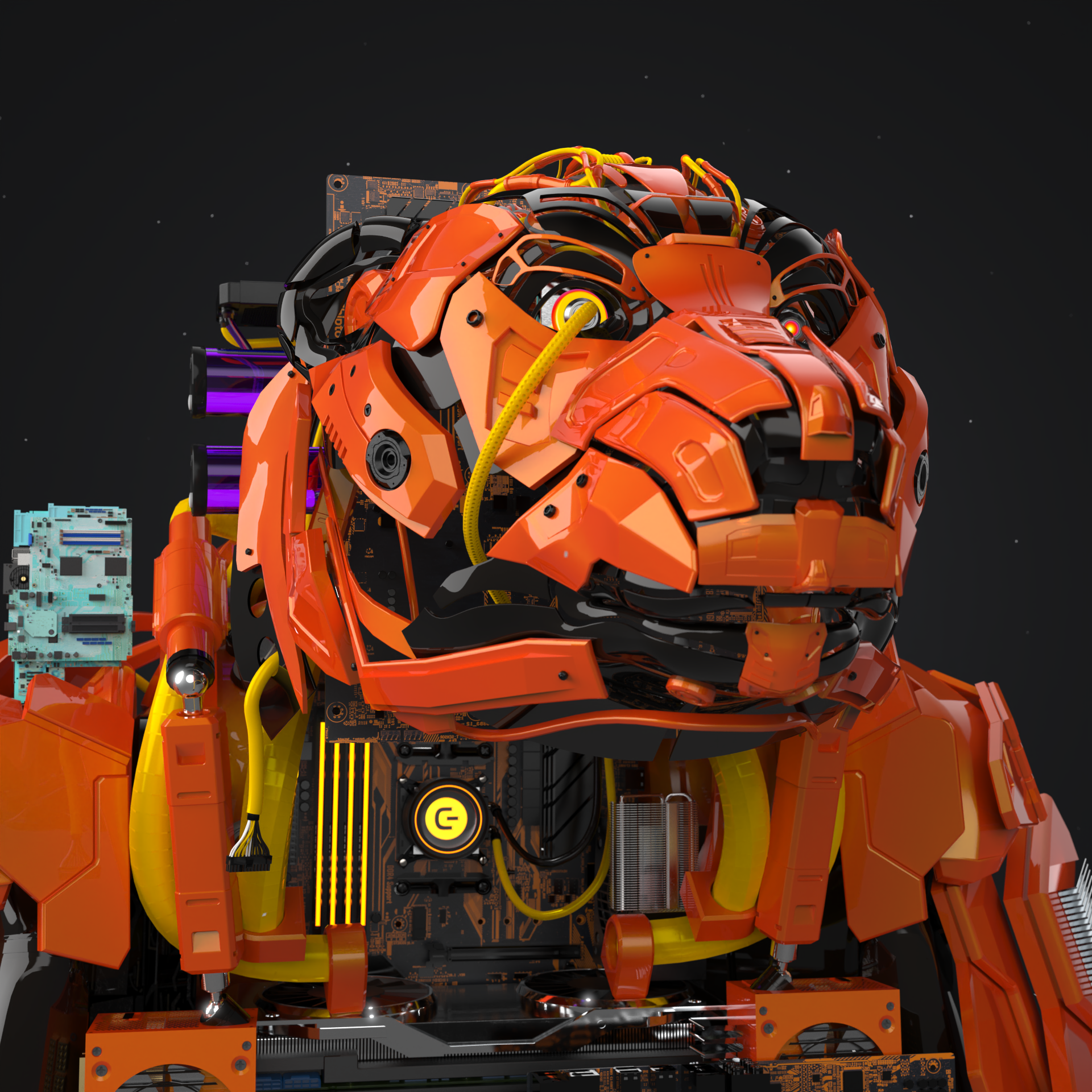 Chiptos X Bear Grizzly Robot PC Aesthetic Robot PFP Robot Profile ...