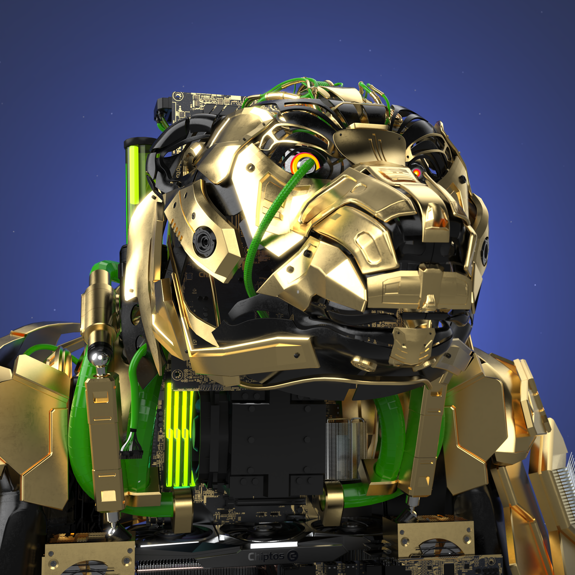 Chiptos X Bear Grizzly Robot PC Aesthetic Robot PFP Robot Profile ...