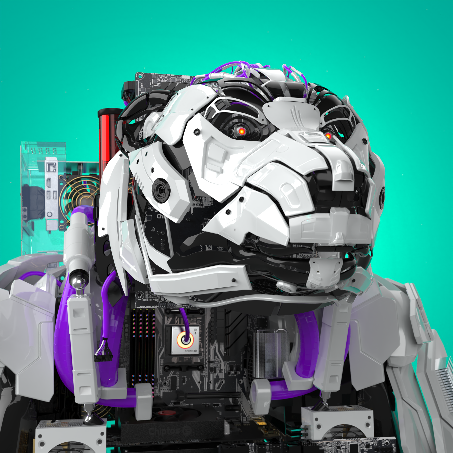Chiptos X Bear Grizzly Robot PC Aesthetic Robot PFP Robot Profile ...