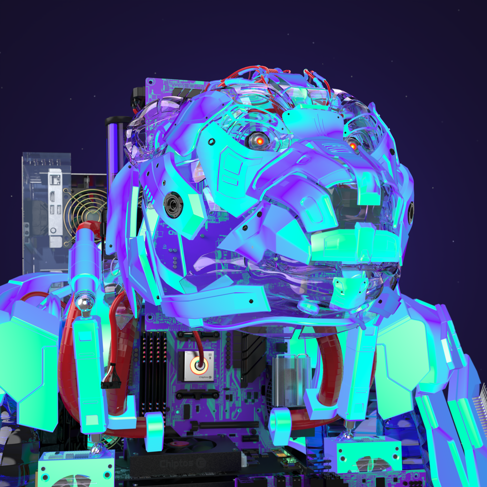 Chiptos X Bear Grizzly Robot PC Aesthetic Robot PFP Robot Profile ...