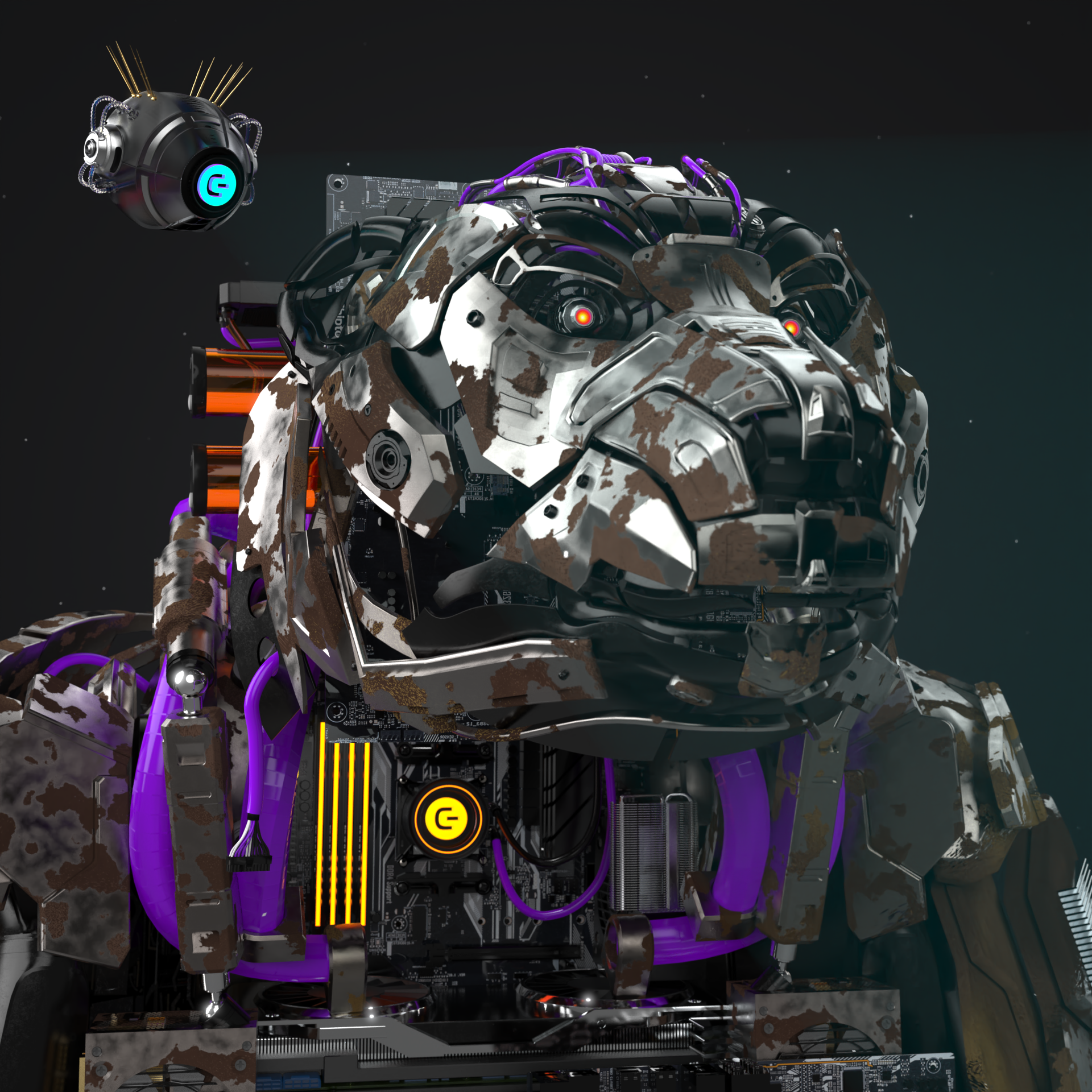 Chiptos X Bear Grizzly Robot PC Aesthetic Robot PFP Robot Profile ...