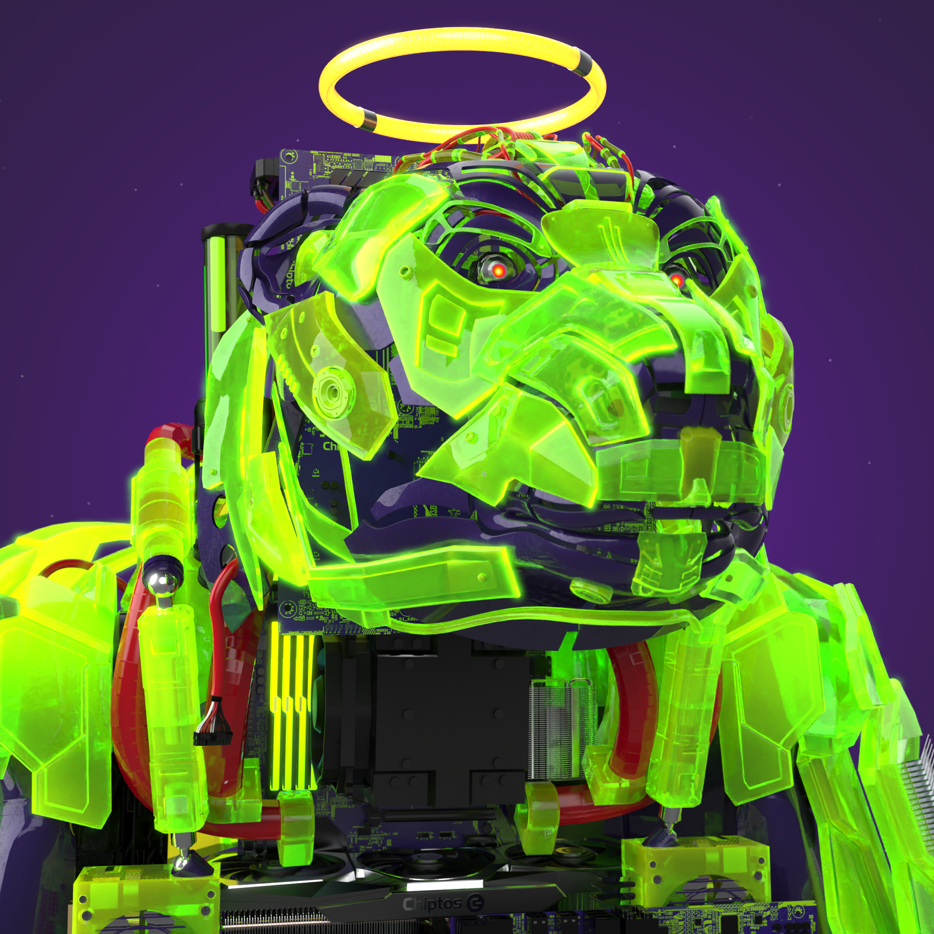 Chiptos X Bear Grizzly Robot PC Aesthetic Robot PFP Robot Profile ...