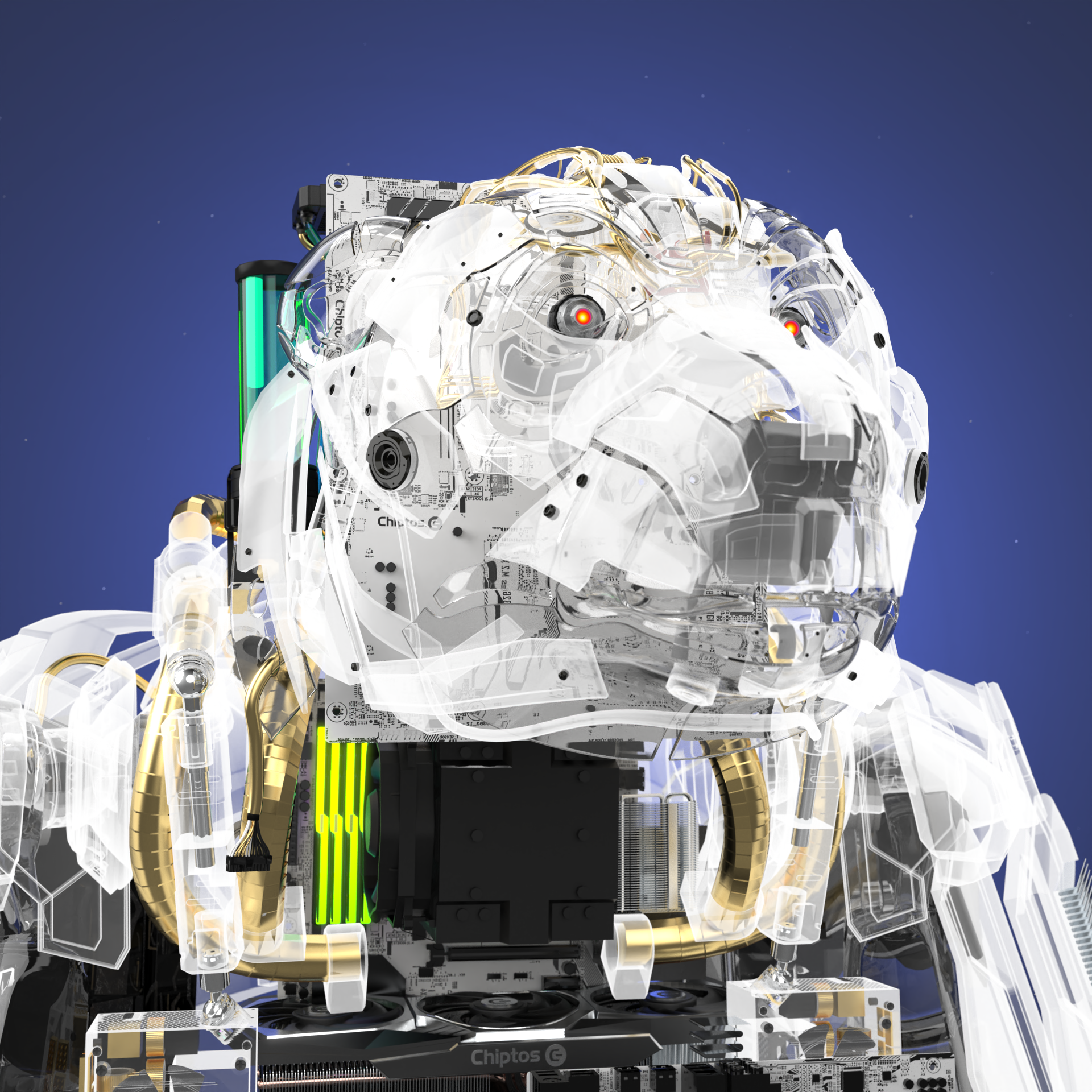 Chiptos X Bear Grizzly Robot PC Aesthetic Robot PFP Robot Profile ...