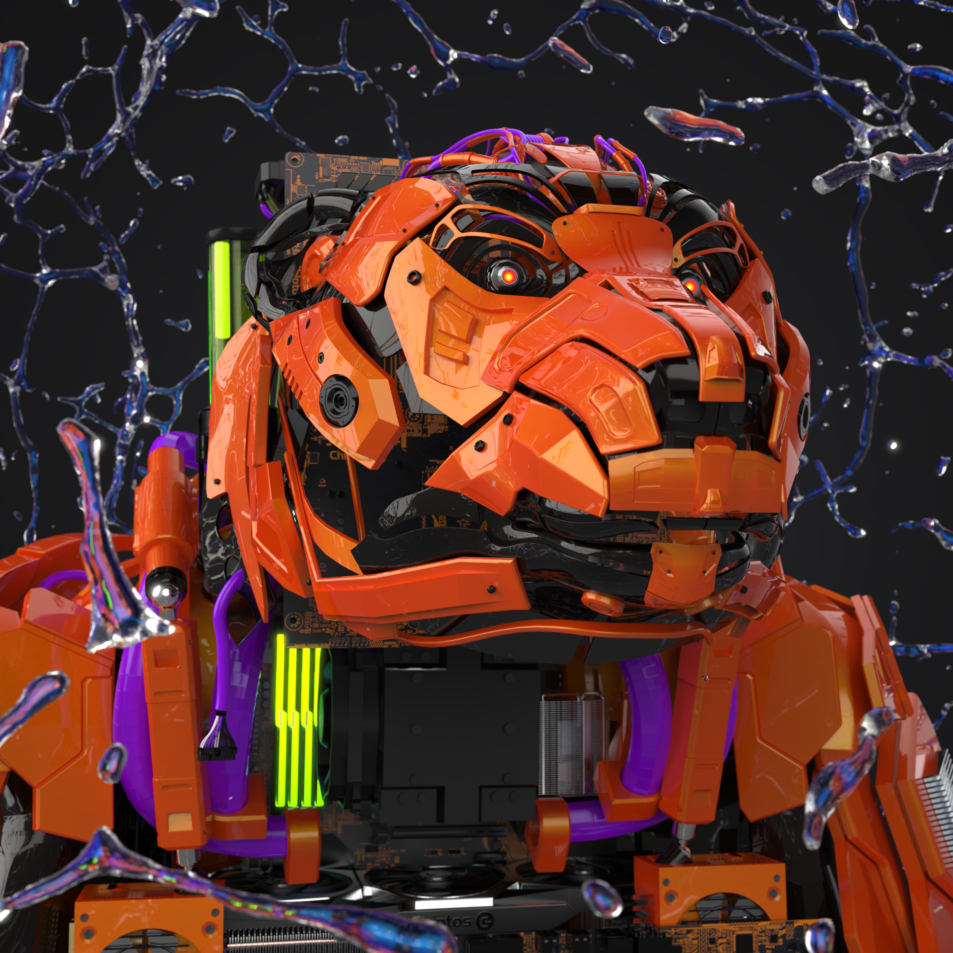 Chiptos X Bear Grizzly Robot PC Aesthetic Robot PFP Robot Profile ...