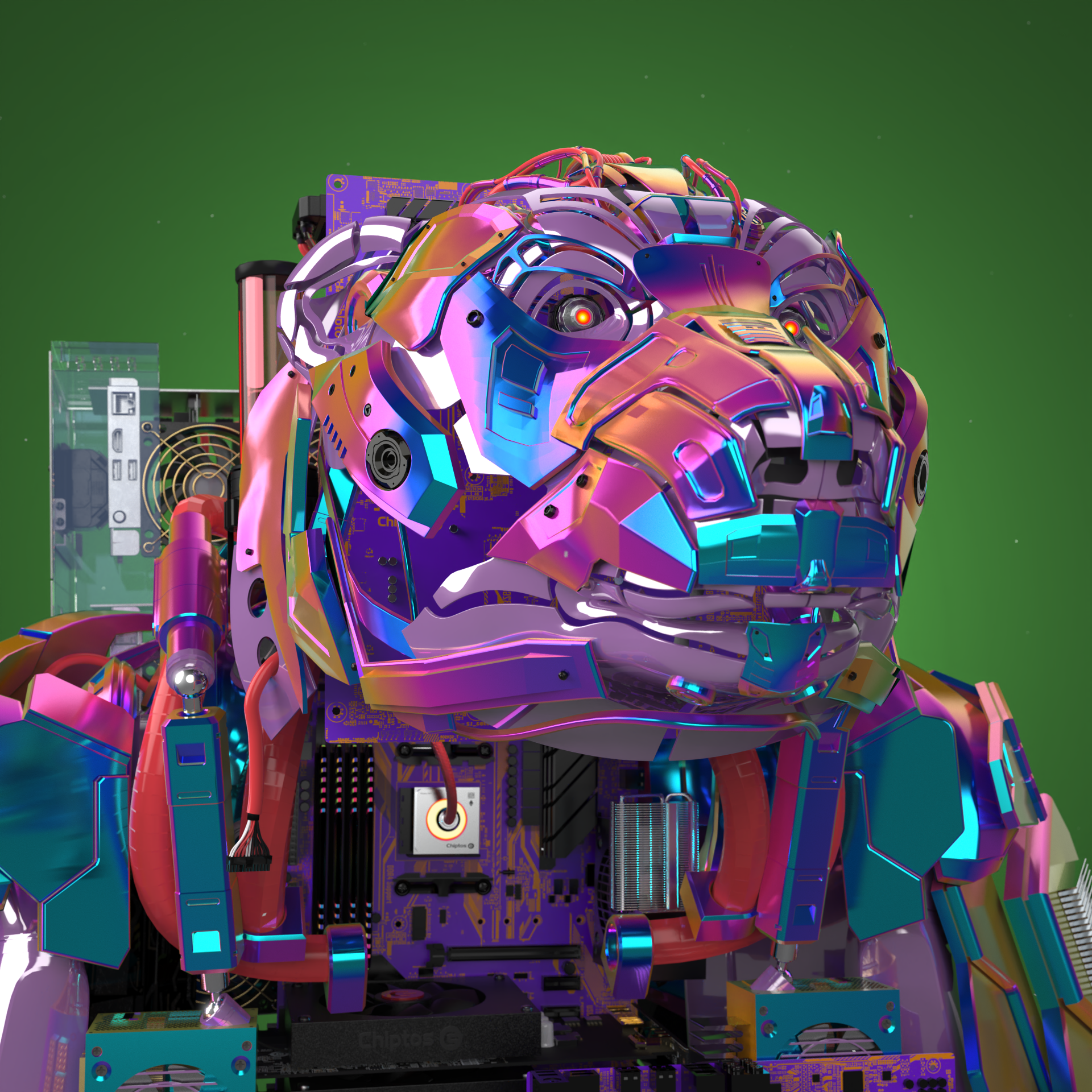 Chiptos X Bear Grizzly Robot PC Aesthetic Robot PFP Robot Profile ...