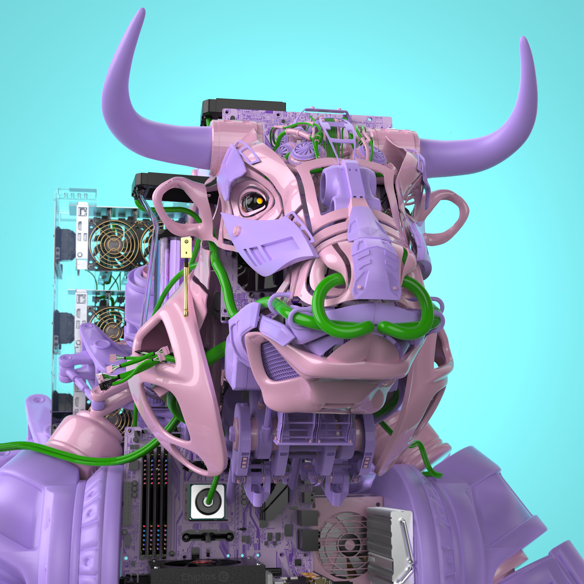 Chiptos X Bull Robot Taurus PC Aesthetic Robot PFP Robot Profile ...