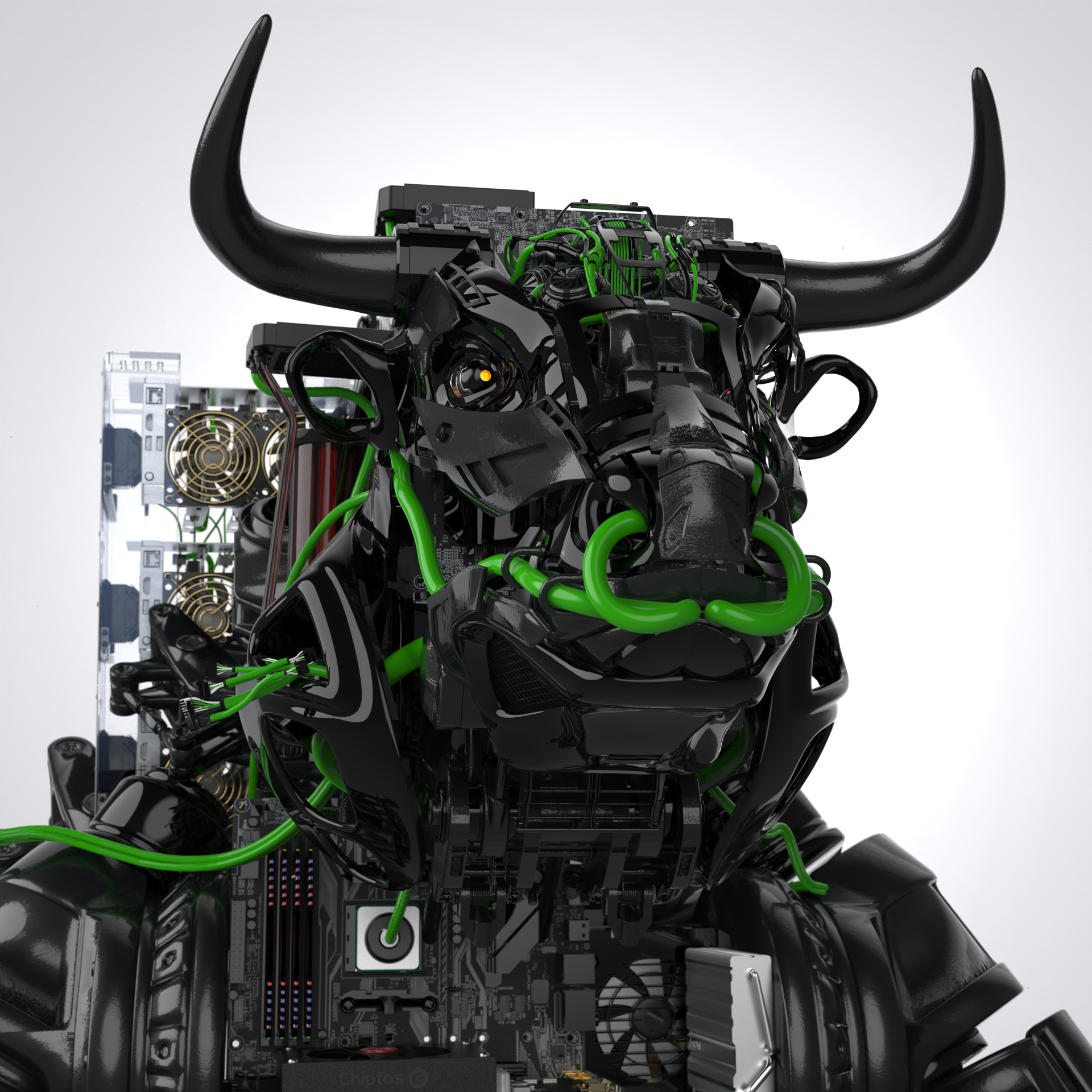 Chiptos X Bull Robot Taurus PC Aesthetic Robot PFP Robot Profile ...