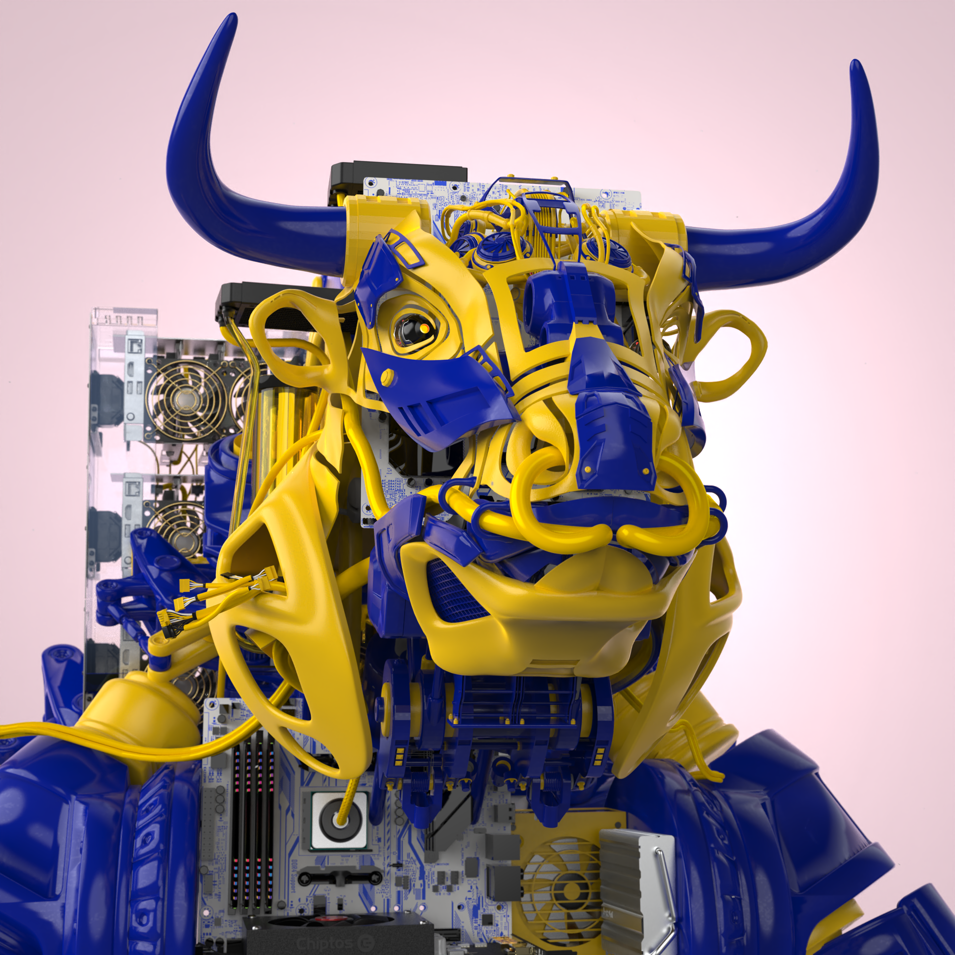 Chiptos X Bull Robot Taurus PC Aesthetic Robot PFP Robot Profile ...