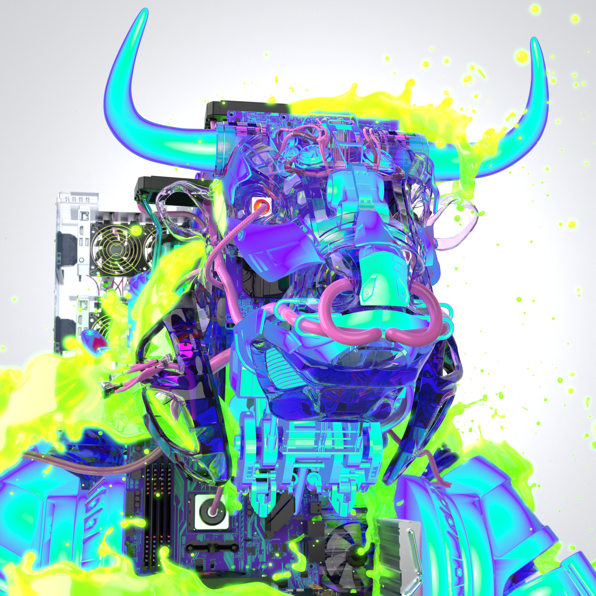 Chiptos X Bull Robot Taurus PC Aesthetic Robot PFP Robot Profile ...