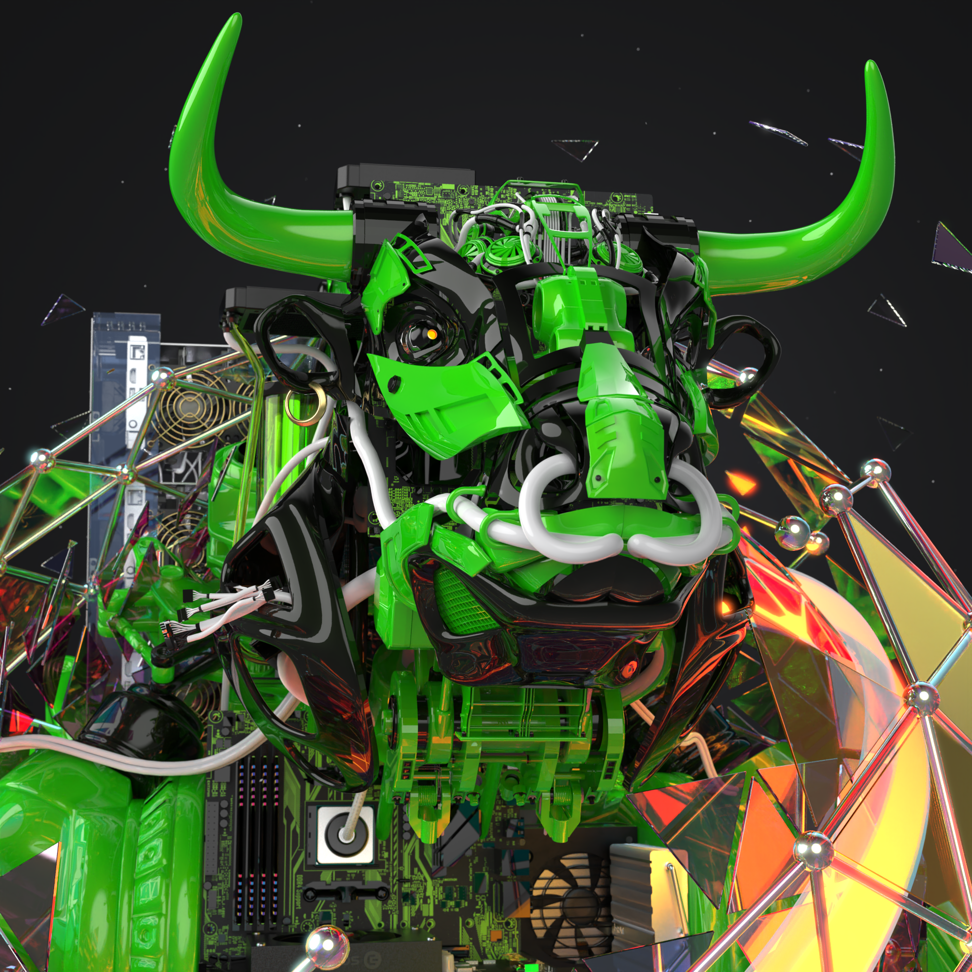 Chiptos X Bull Robot Taurus PC Aesthetic Robot PFP Robot Profile ...
