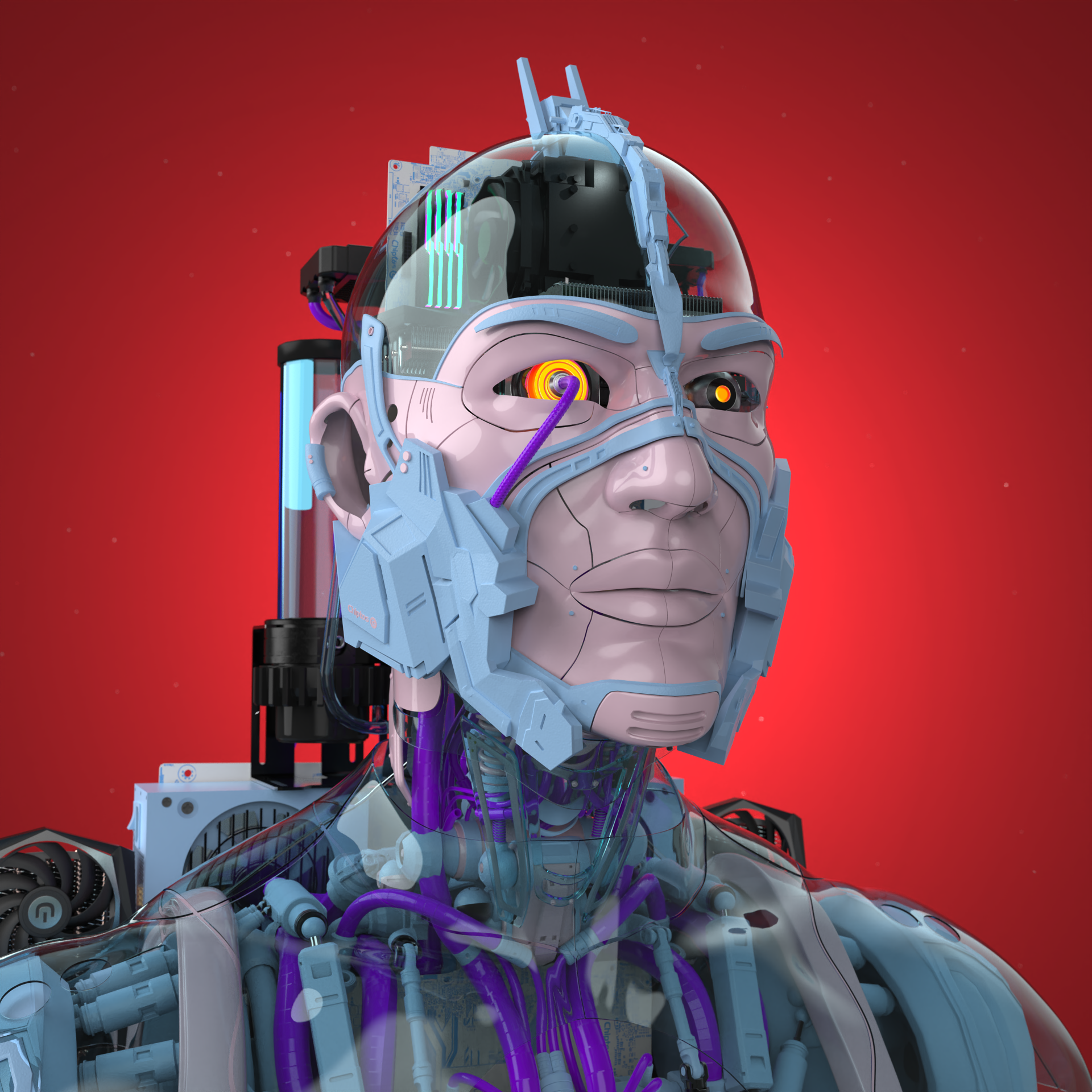 Chiptos X Daemon Human Robot Man Aesthetic Robot PFP Robot Profile ...