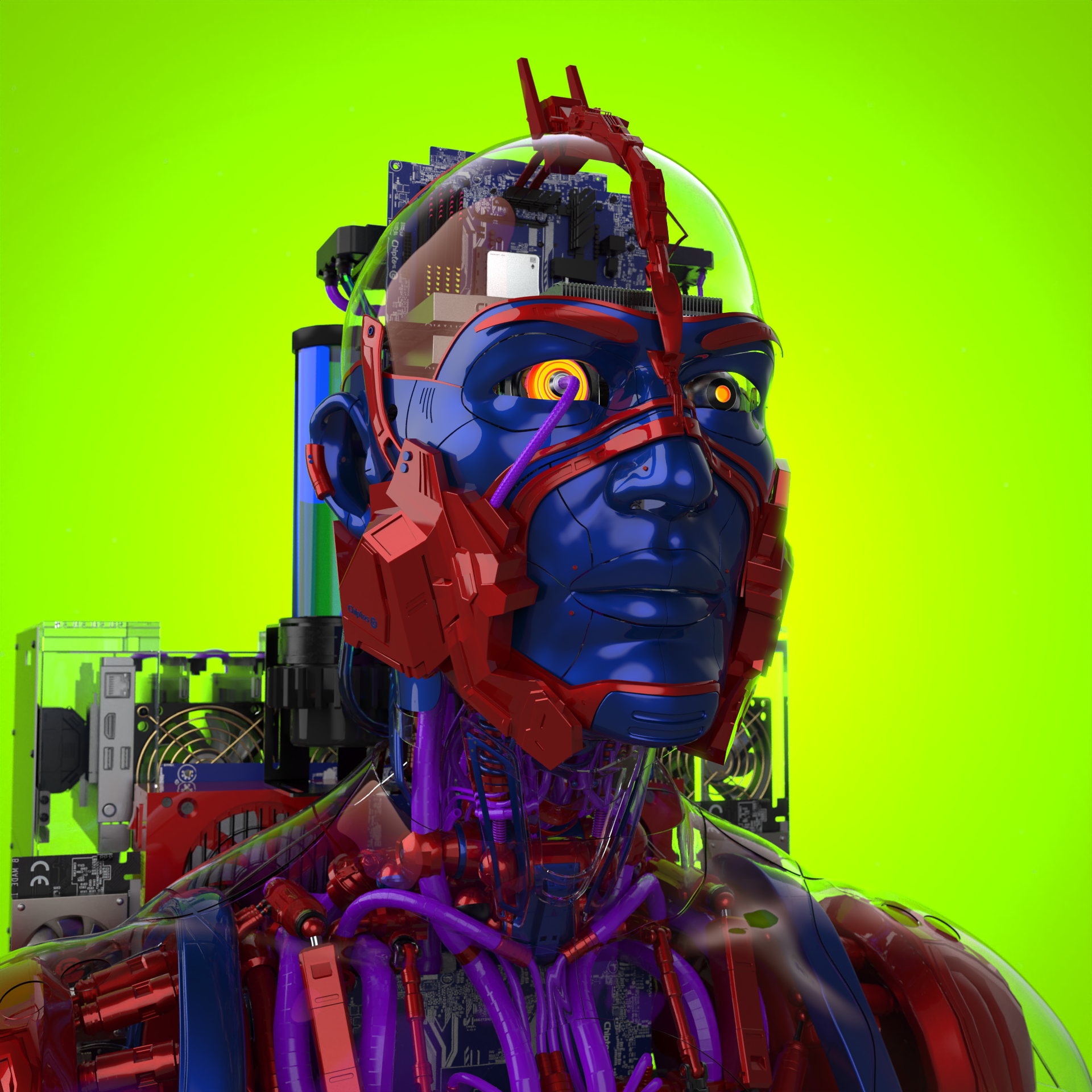 Chiptos X Daemon Human Robot Man Aesthetic Robot PFP Robot Profile ...