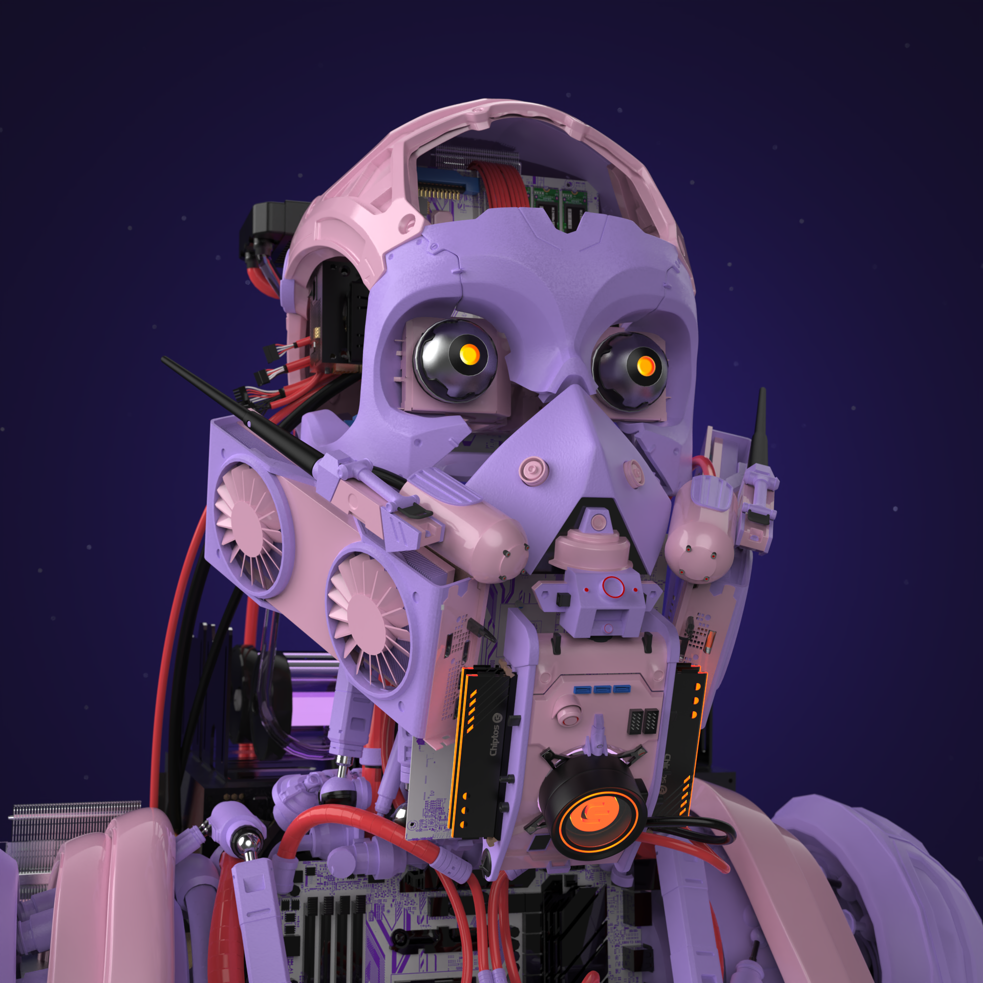 Chiptos X Pyro Robot Gas Mask Aesthetic Robot PFP Robot Profile Picture ...