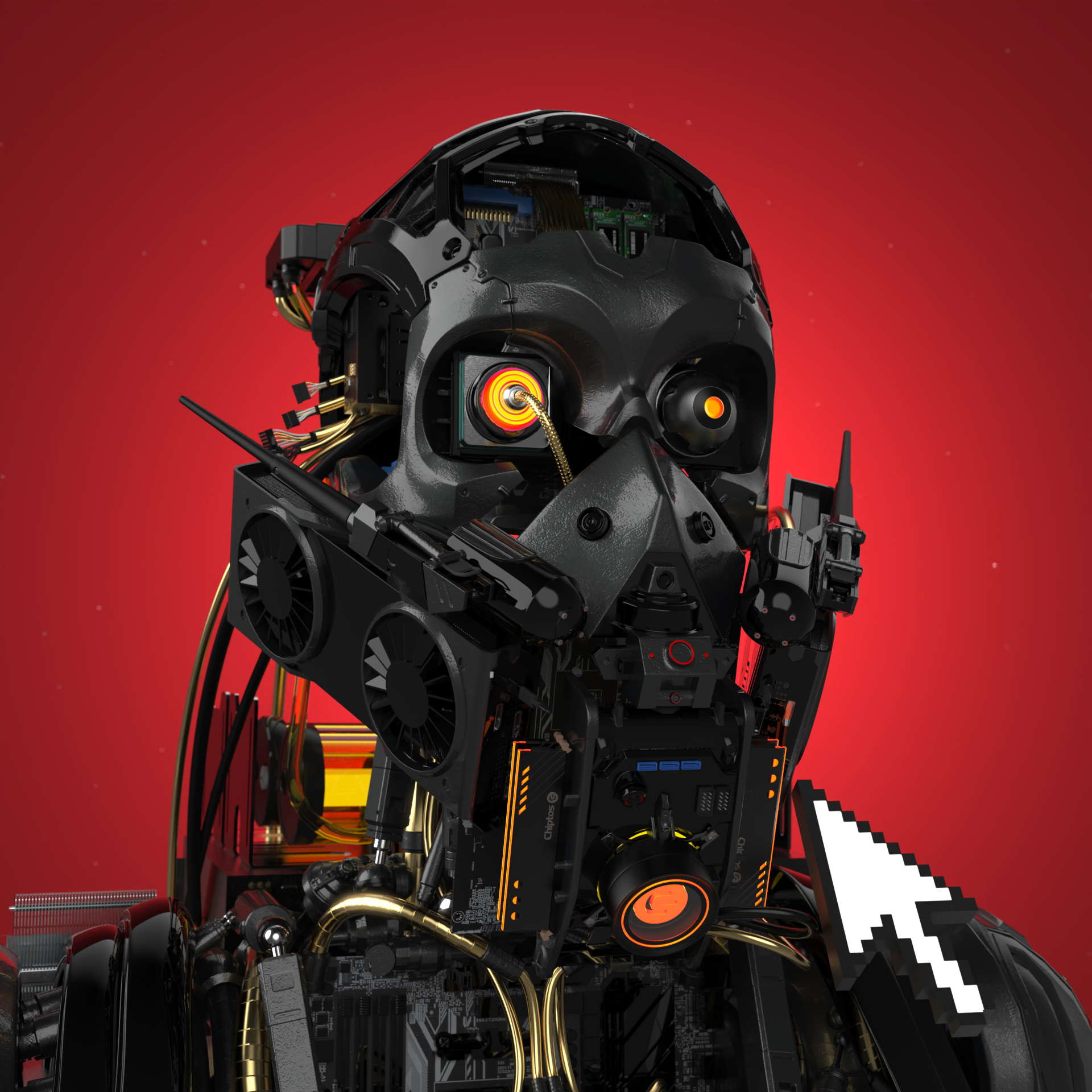 Chiptos X Pyro Robot Gas Mask Aesthetic Robot PFP Robot Profile Picture ...