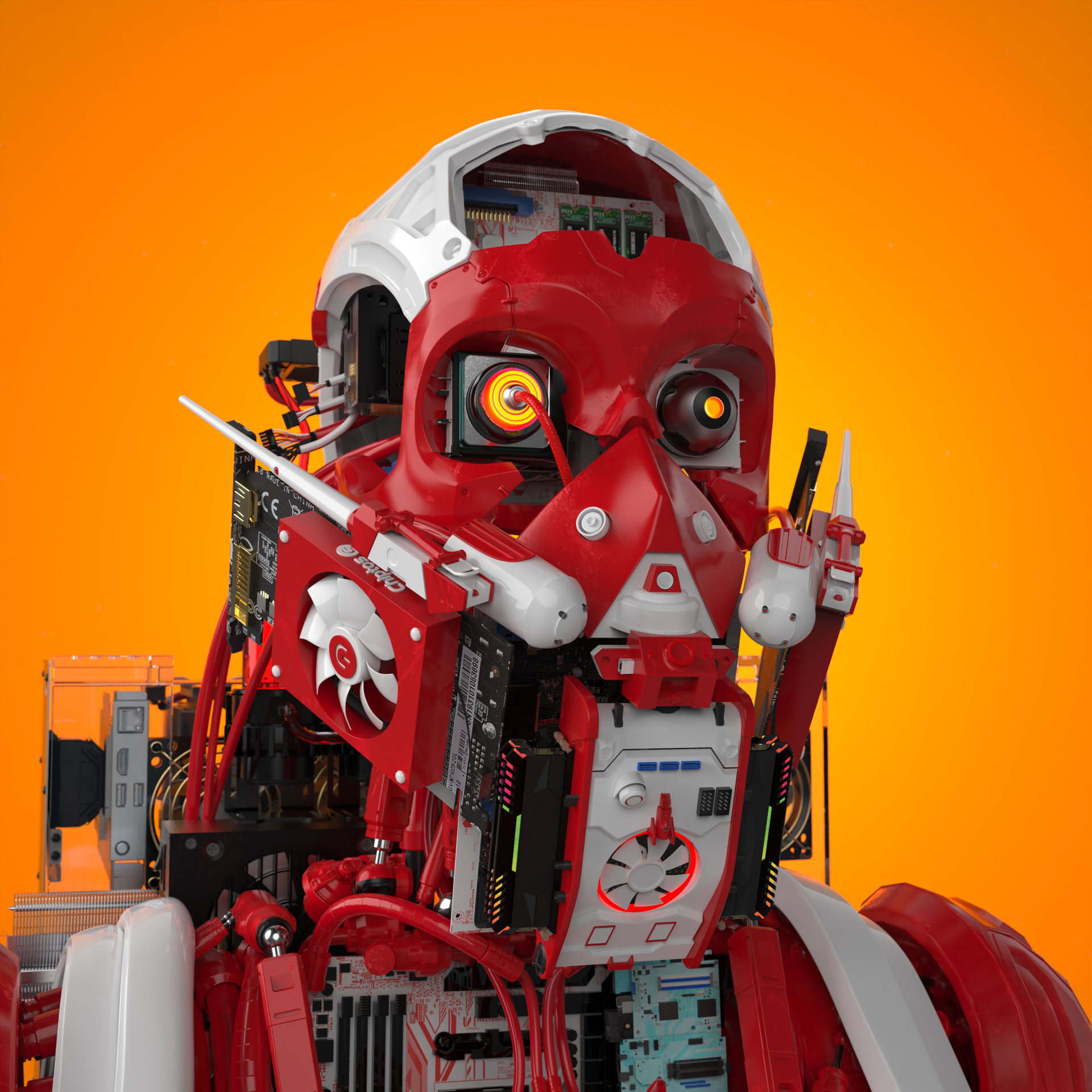 Chiptos X Pyro Robot Gas Mask Aesthetic Robot PFP Robot Profile Picture ...