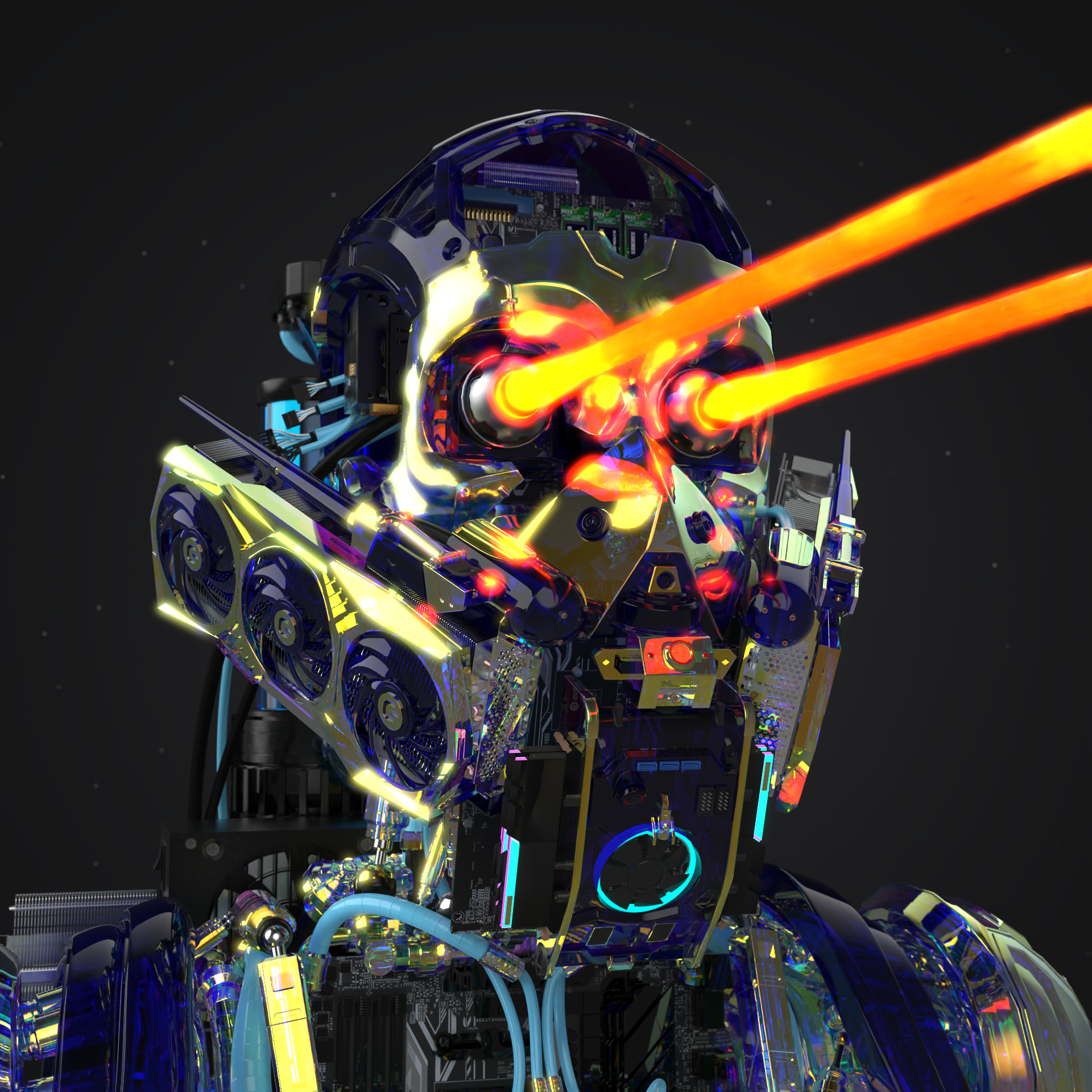 Chiptos X Pyro Robot Gas Mask Aesthetic Robot PFP Robot Profile Picture ...