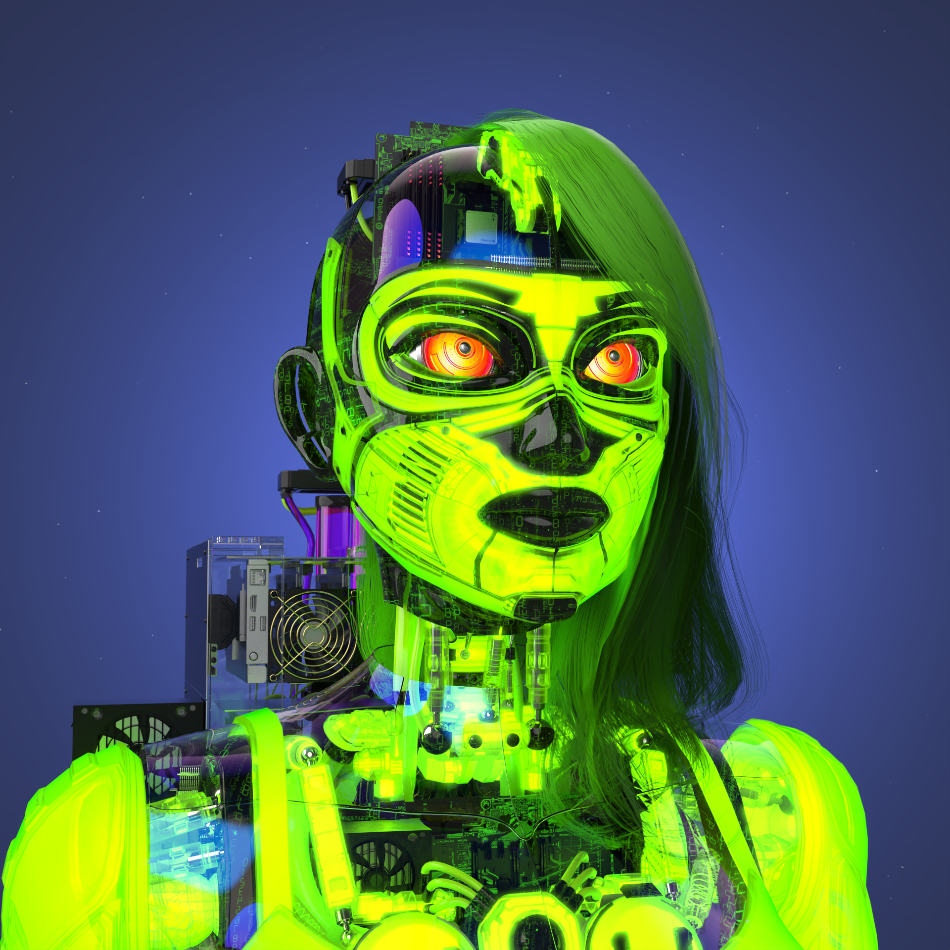 Chiptos X Mirai Robot Girl Woman Aesthetic Robot PFP Robot Profile ...