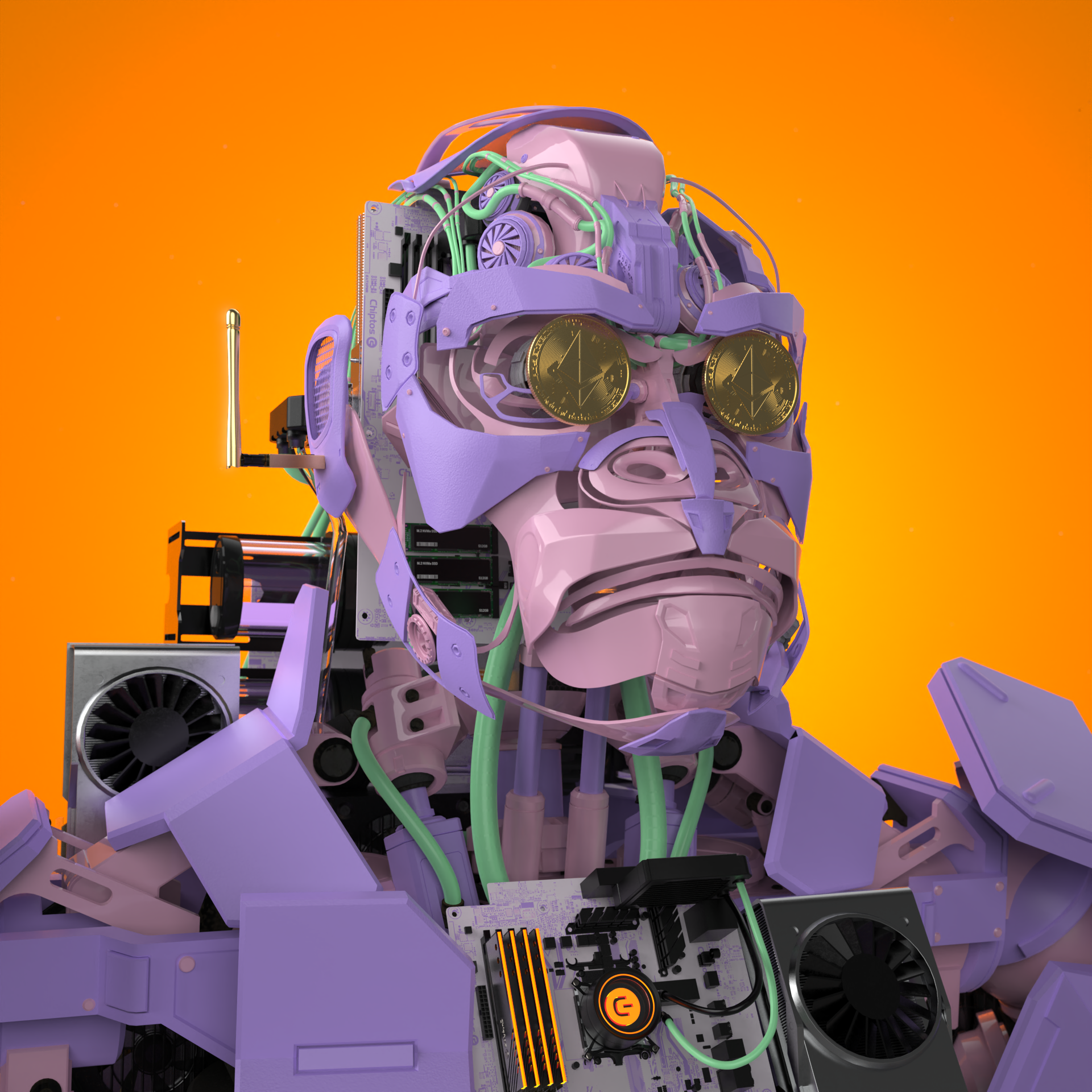 Chiptos X Kong Robot Gorilla Aesthetic Robot PFP Robot Profile Picture ...