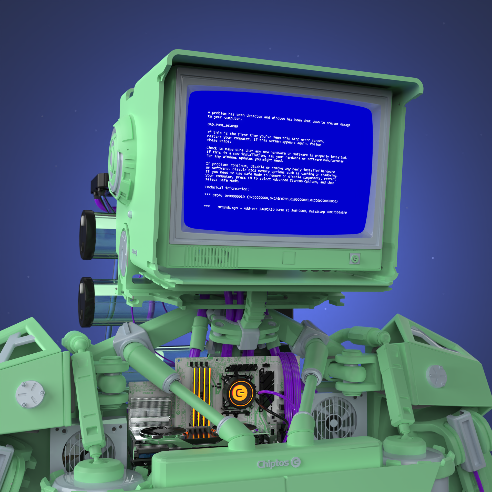 Chiptos X CRT Robot TV Head Monitor Aesthetic Robot PFP Robot Profile ...