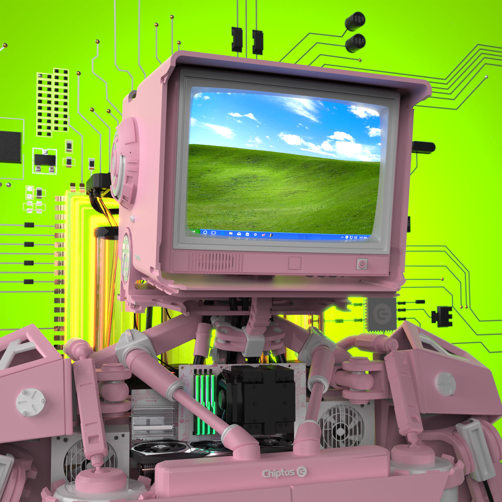 Chiptos X CRT Robot TV Head Monitor Aesthetic Robot PFP Robot Profile ...