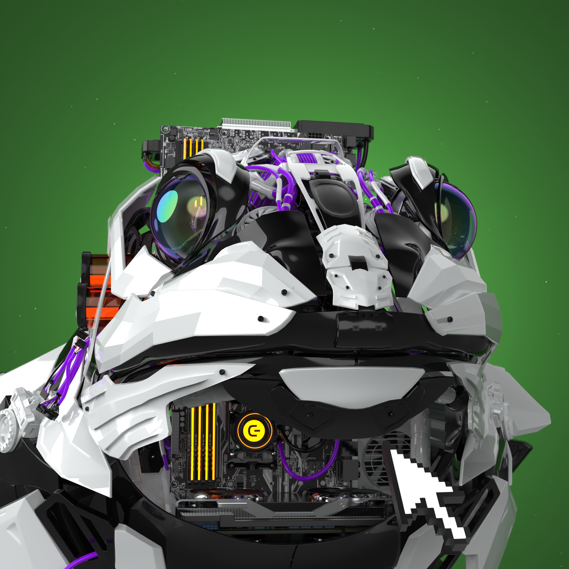 Chiptos X Scifi NFT Frog Toad Computer Part Cool Robot PFP by chiptos