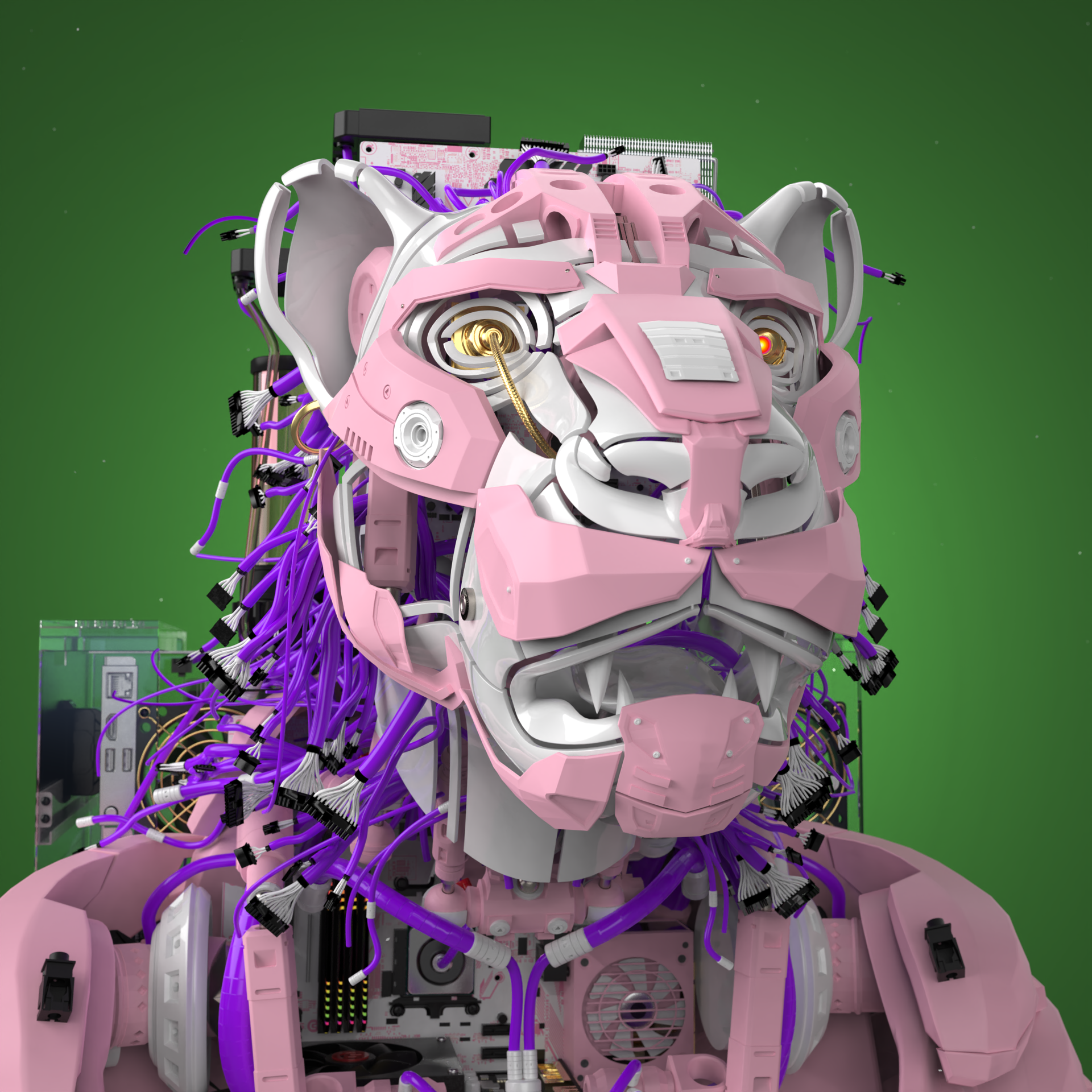 Chiptos X Scifi NFT Lion Leo Computer Part Robot Cool Robot PFP by chiptos
