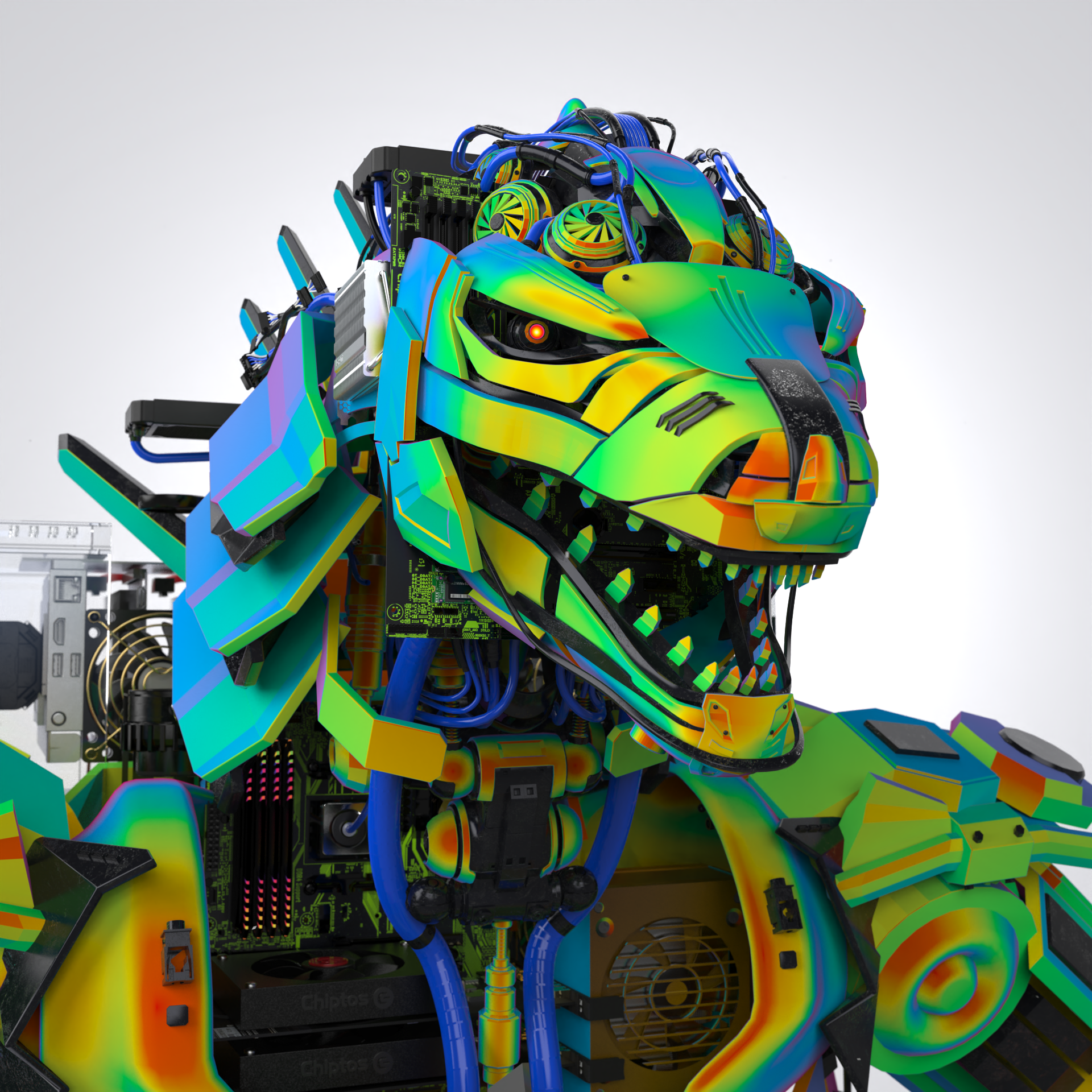 Chiptos X Scifi NFT Zilla Godzilla MechaGodZilla Computer Part Robot ...