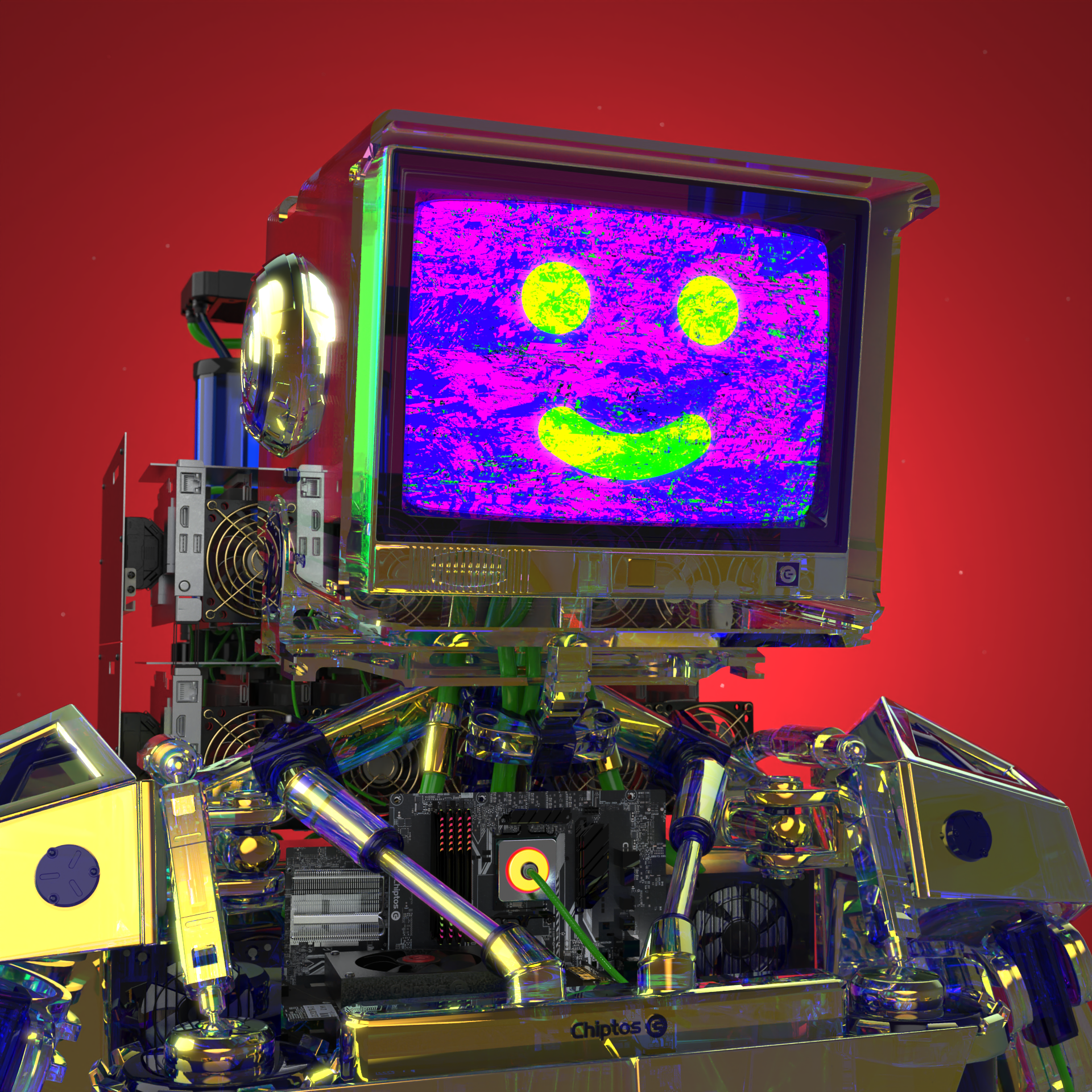 Chiptos X Scifi NFT CRT TV Head Computer Part Robot Cool Robot PFP by ...