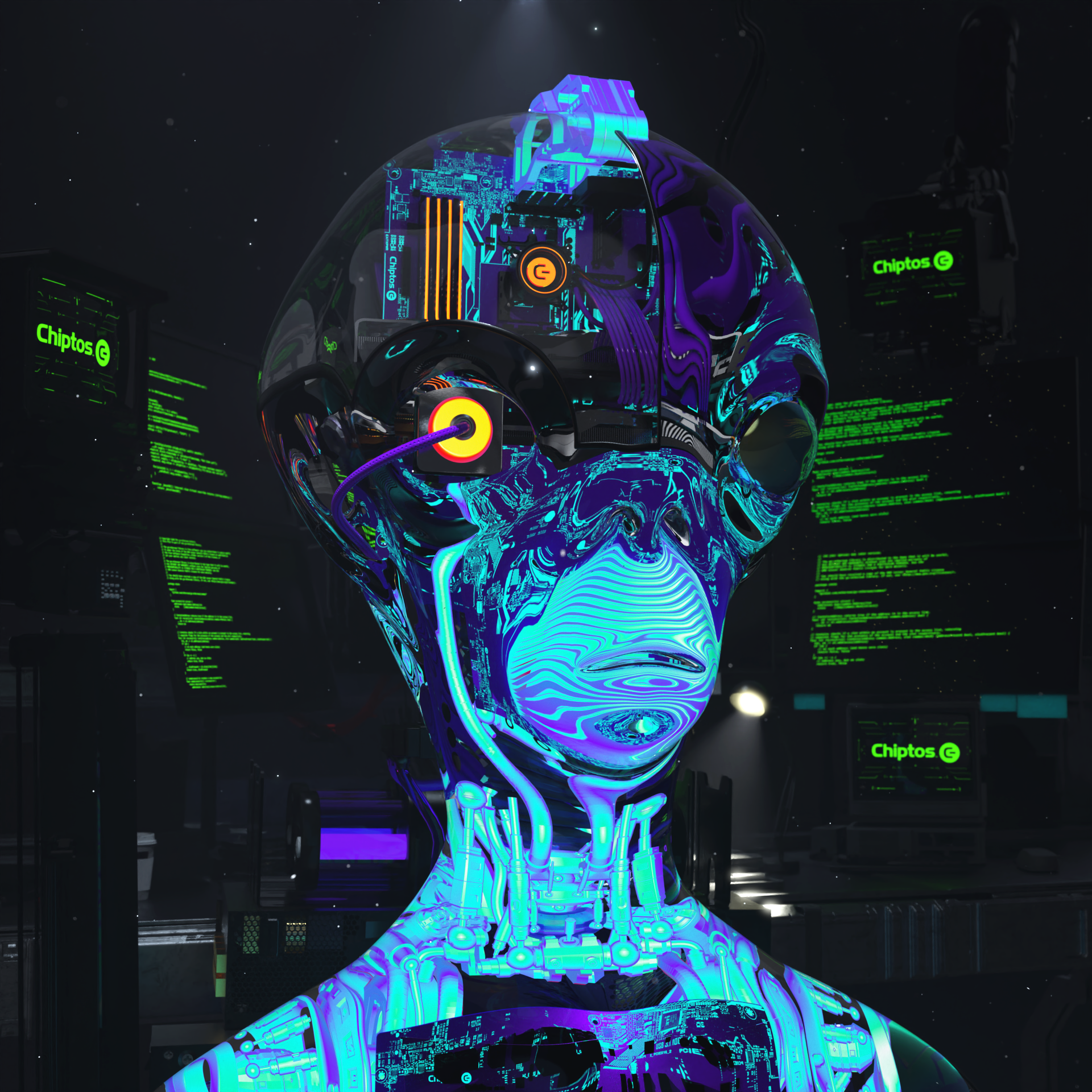 Chiptos X Alien Computer Part Robot Cool Robot PFP Scifi NFT Robot by ...