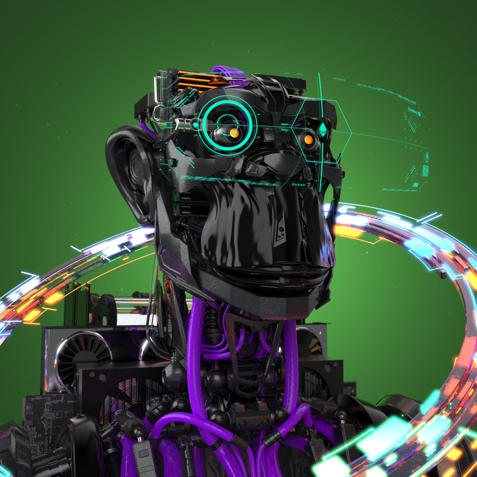 Chiptos X Ape Robot Chimp PC Aesthetic Robot PFP Avatar Scifi Robots ...