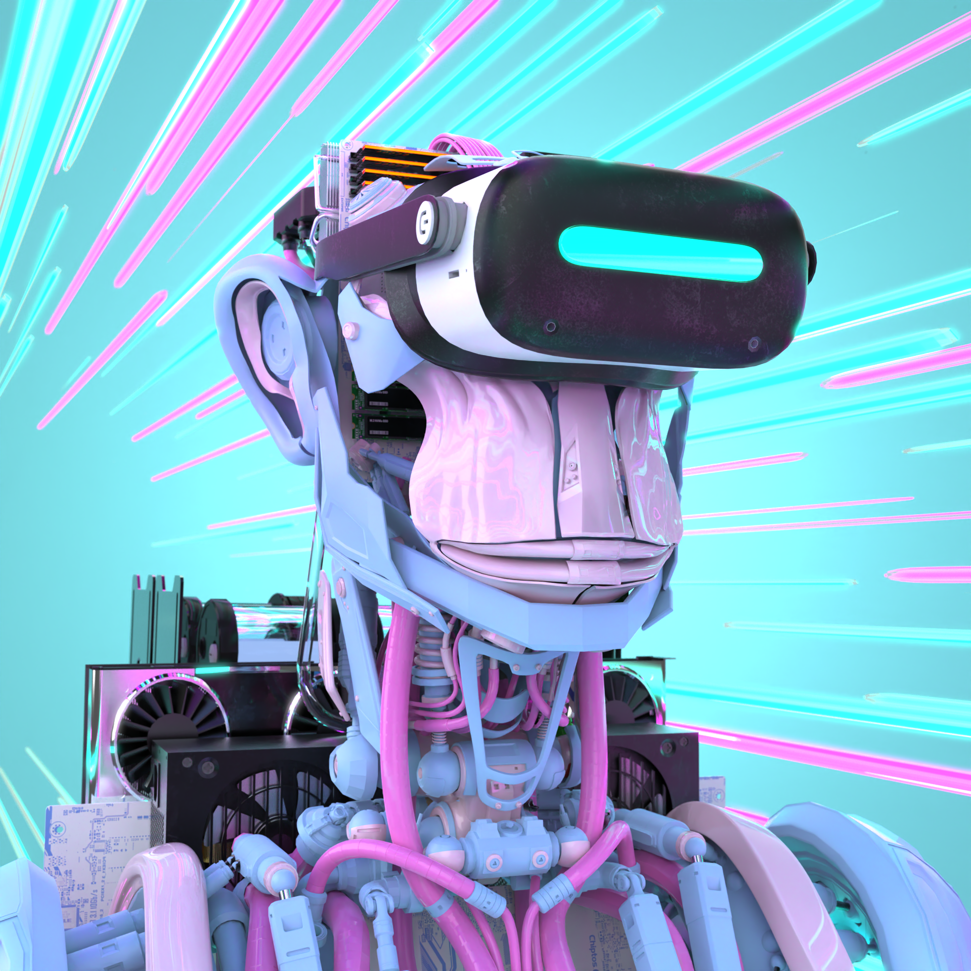 Chiptos X Ape Robot Chimp PC Aesthetic Robot PFP Avatar Scifi Robots ...