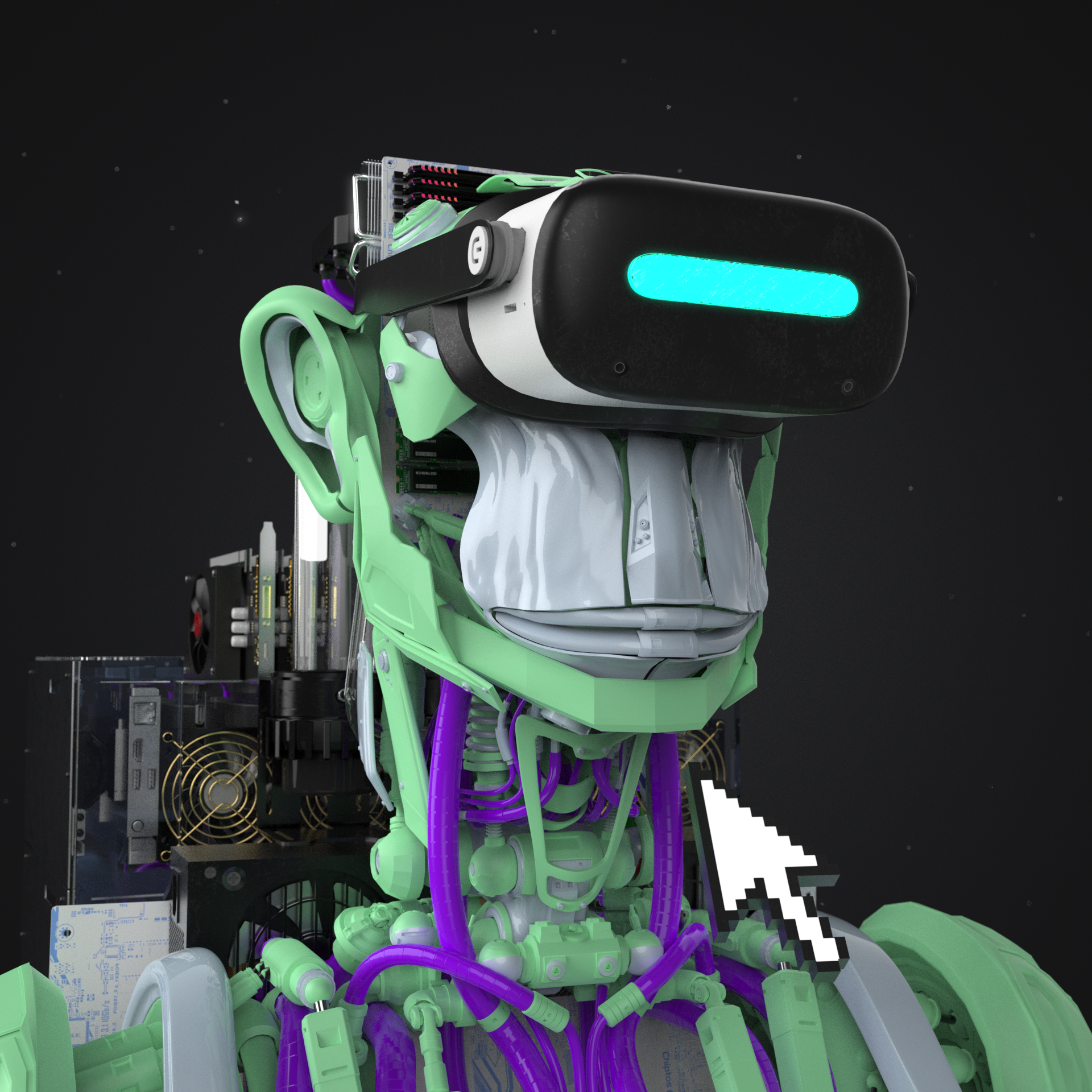 Chiptos X Ape Robot Chimp PC Aesthetic Robot PFP Avatar Scifi Robots ...
