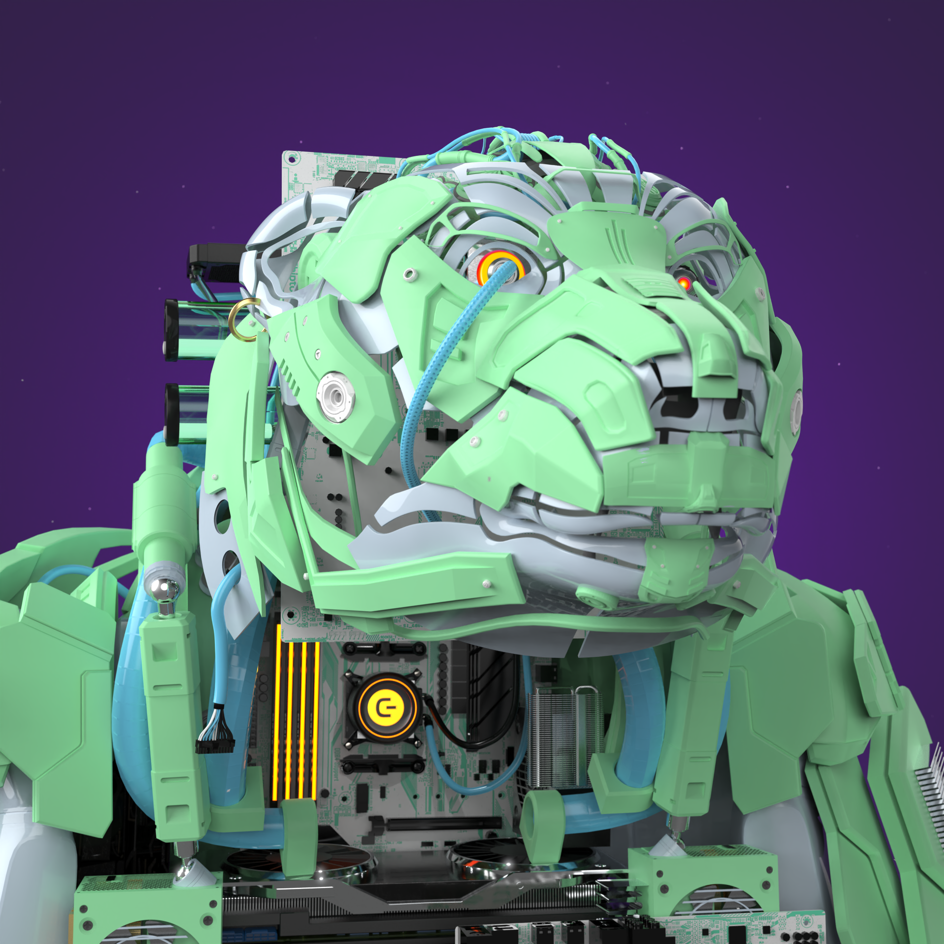 Chiptos X Bear Grizzly Robot PC Aesthetic Robot PFP Robot Profile ...