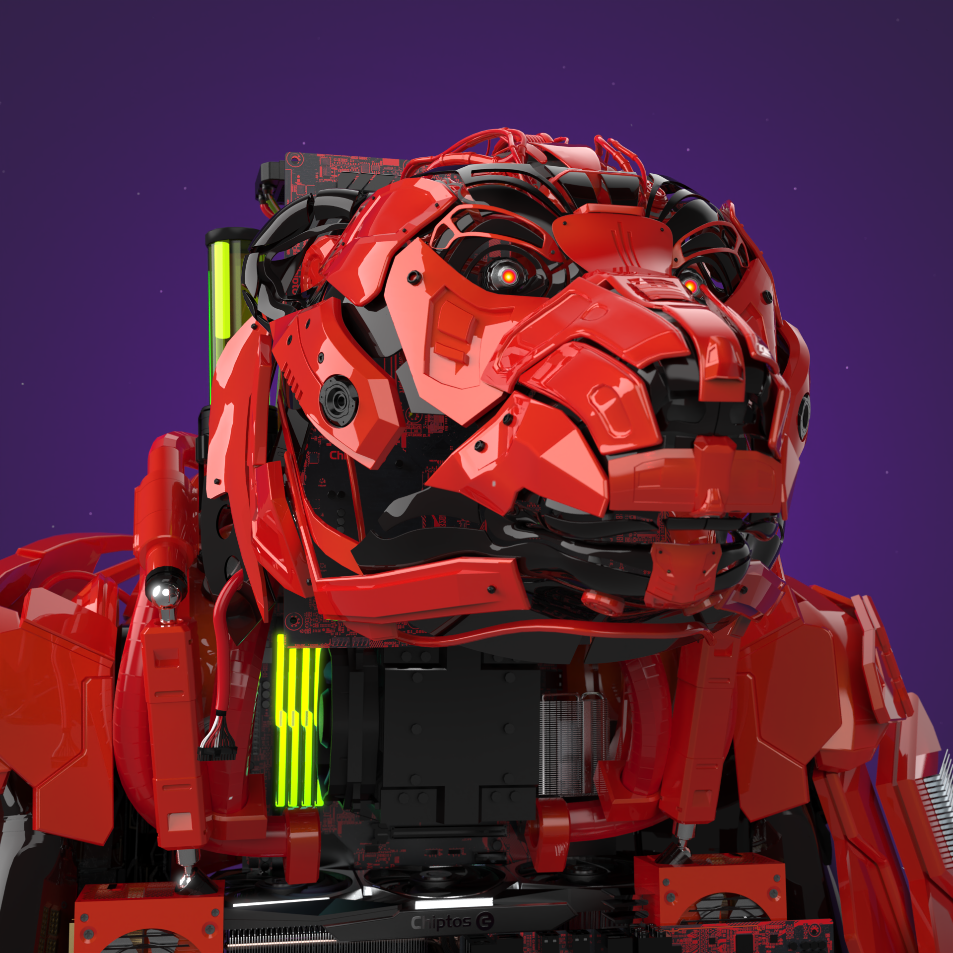 Chiptos X Bear Grizzly Robot PC Aesthetic Robot PFP Robot Profile ...