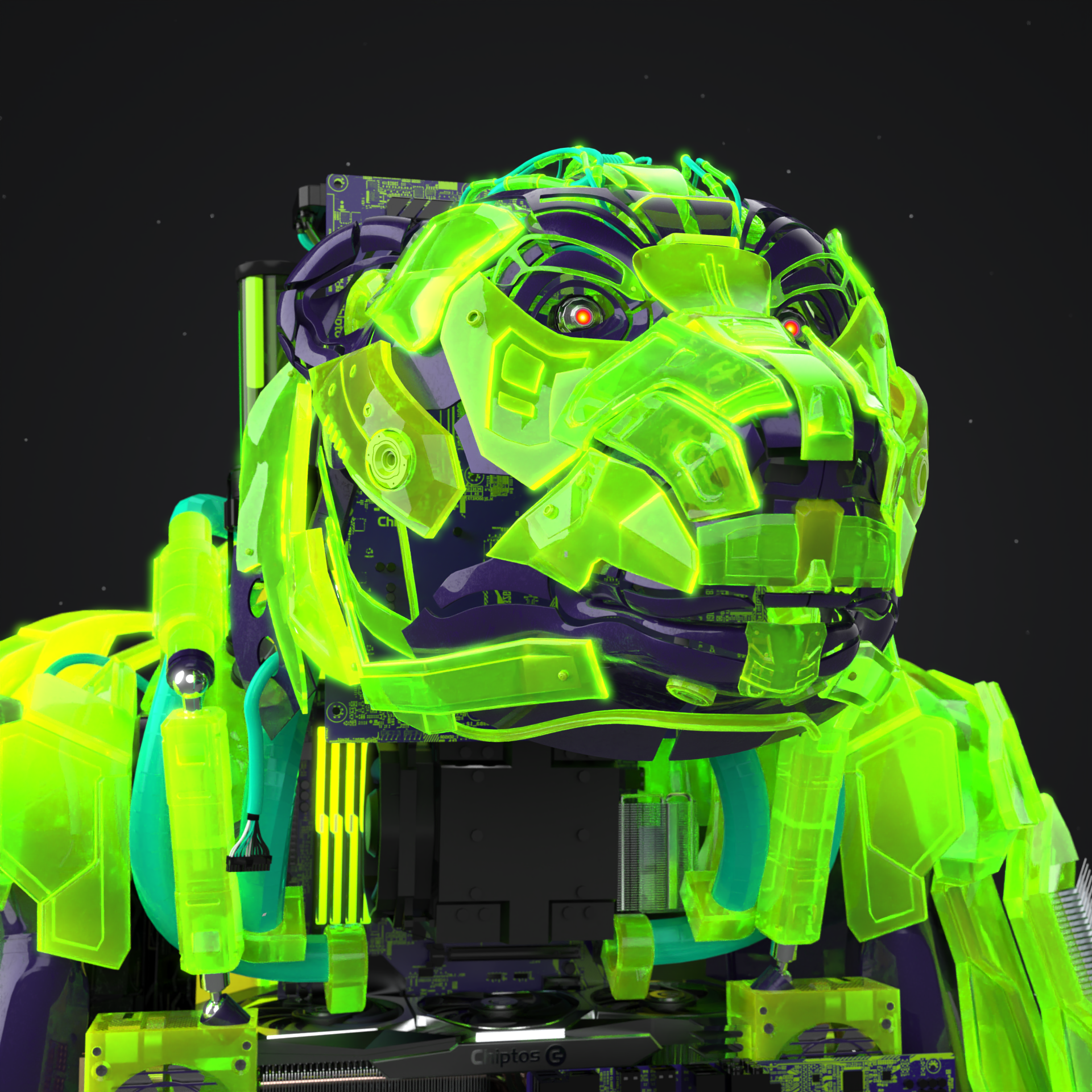 Chiptos X Bear Grizzly Robot PC Aesthetic Robot PFP Robot Profile ...